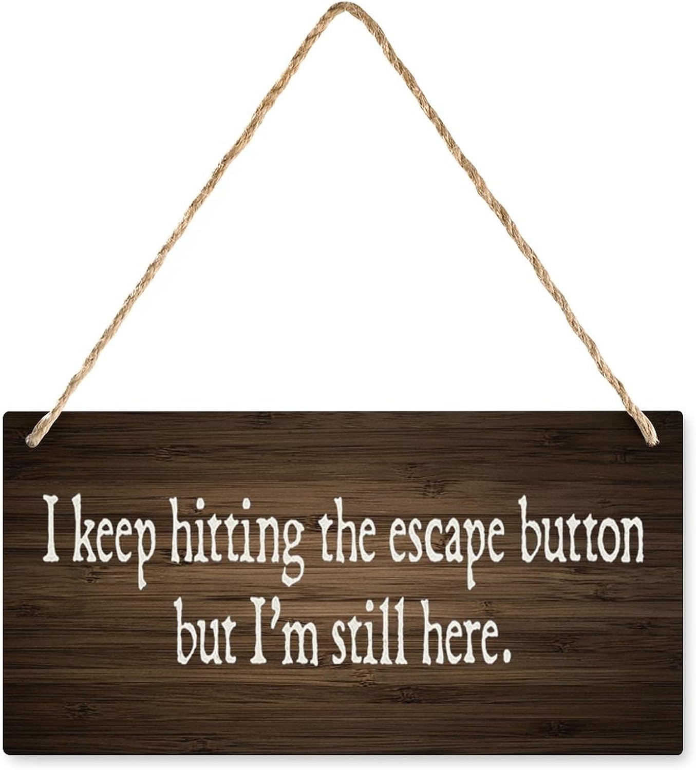 Amazon.com: Wooden Hanging Sign Plaque I Keep Hitting The Escape Button ...