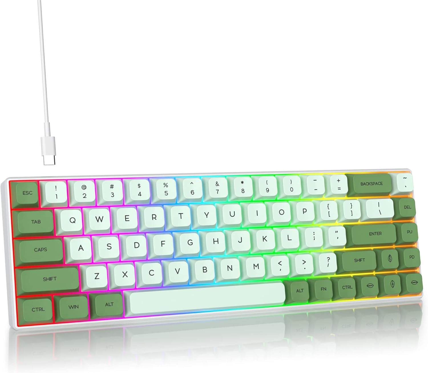 SOLIDEE Mechanische Gaming Tastatur 65% - 68 Tasten Kompakt, RGB ...
