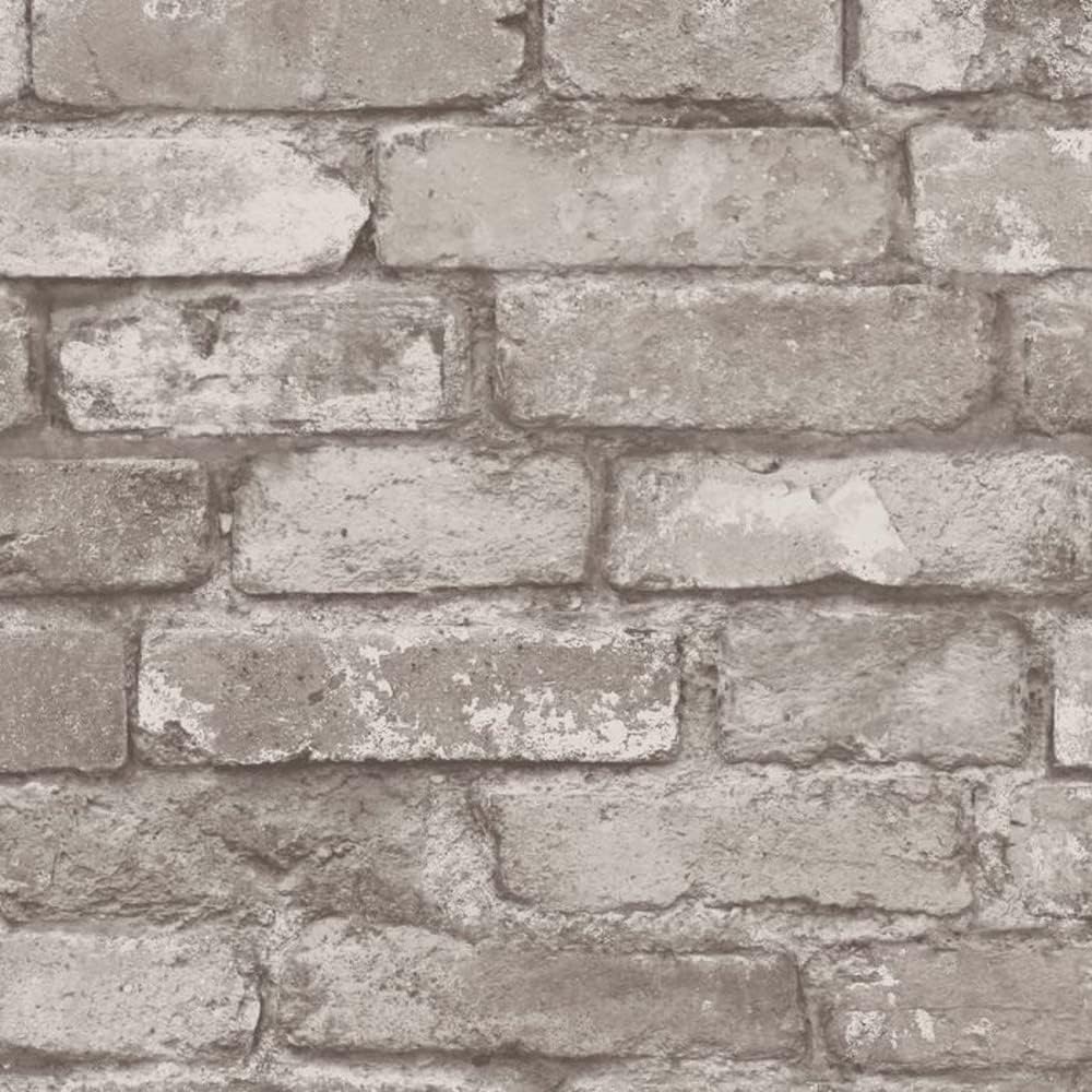 Brewster FD31286 Rustic Brick Wallpaper, Grey : Amazon.co.uk: DIY & Tools