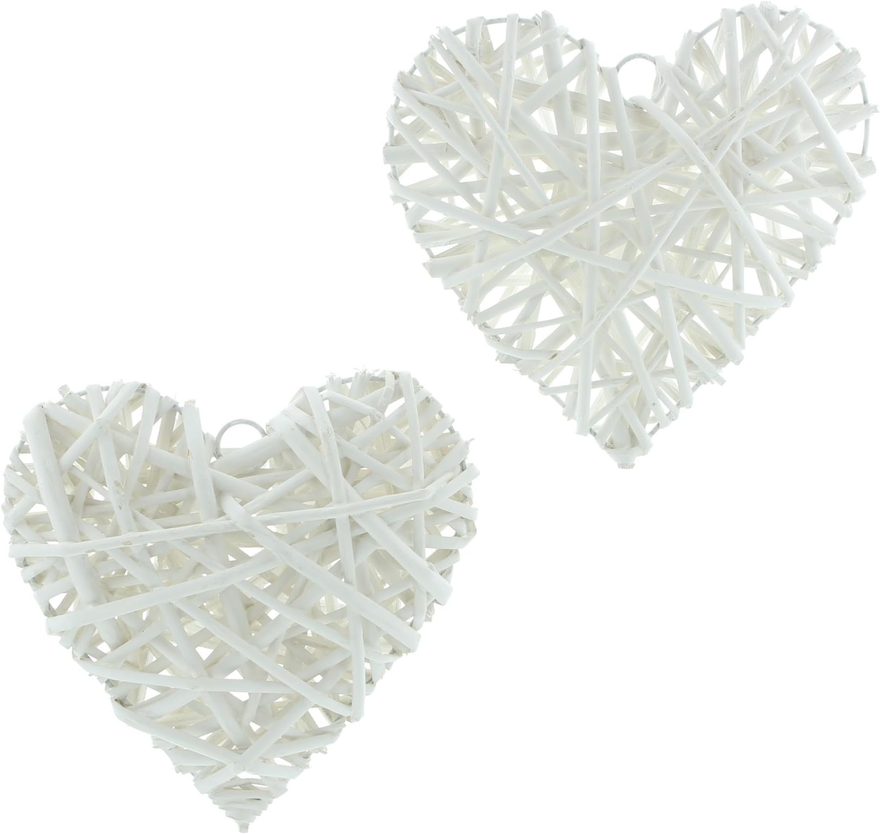 hanging decorations 2 White Hearts Rattan : Amazon.co.uk: Home & Kitchen