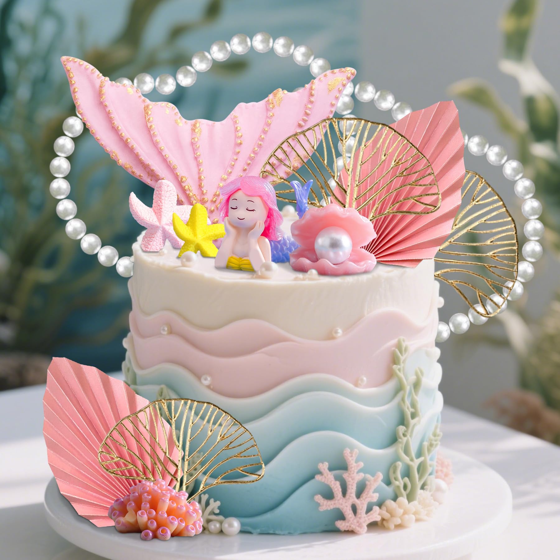 Snapklik.com : Mermaid Cake Topper Under The Sea Cake Decorations ...