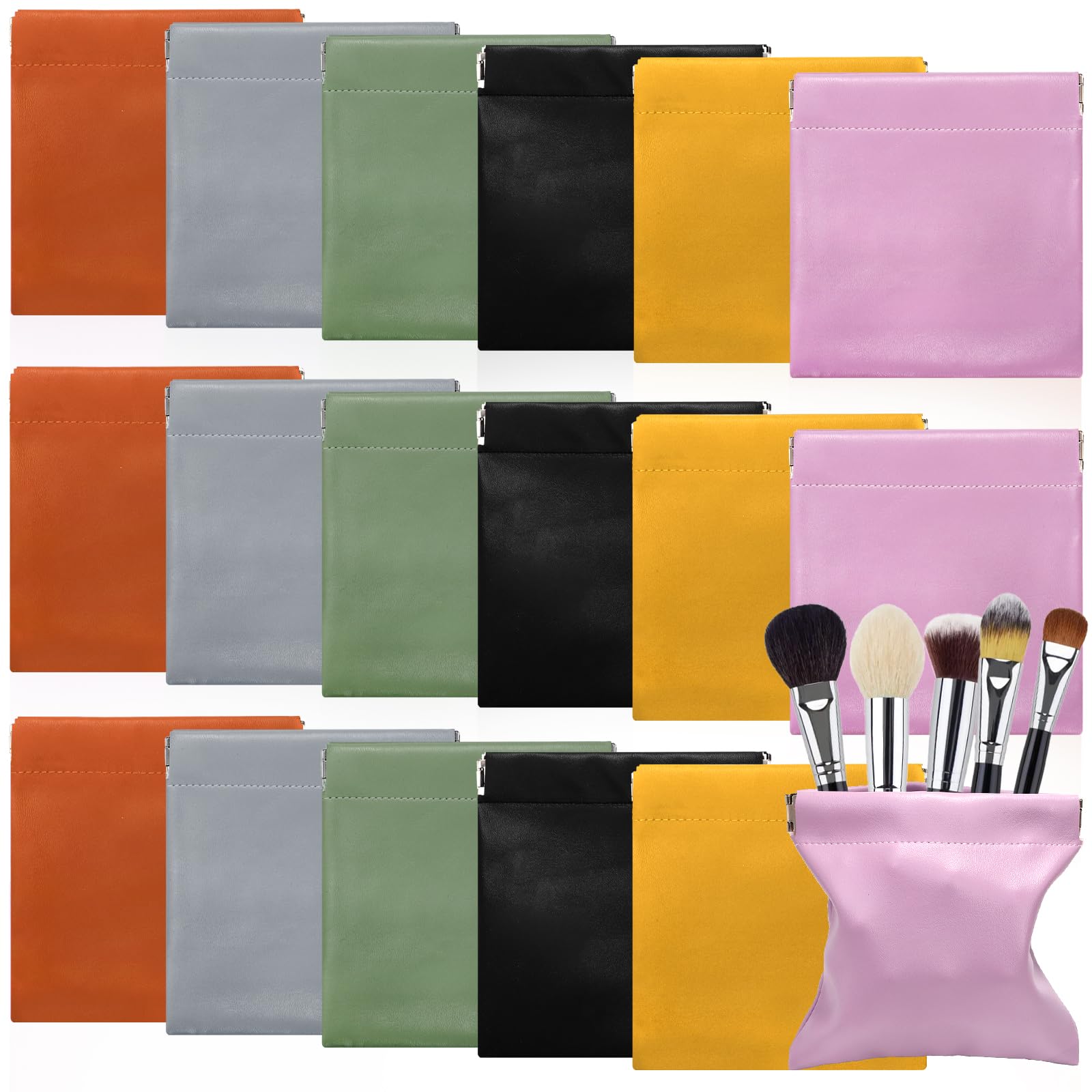 Amazon.com: WRINGKIT 18 Pcs Lambskin Pocket Cosmetic Bag, Waterproof ...