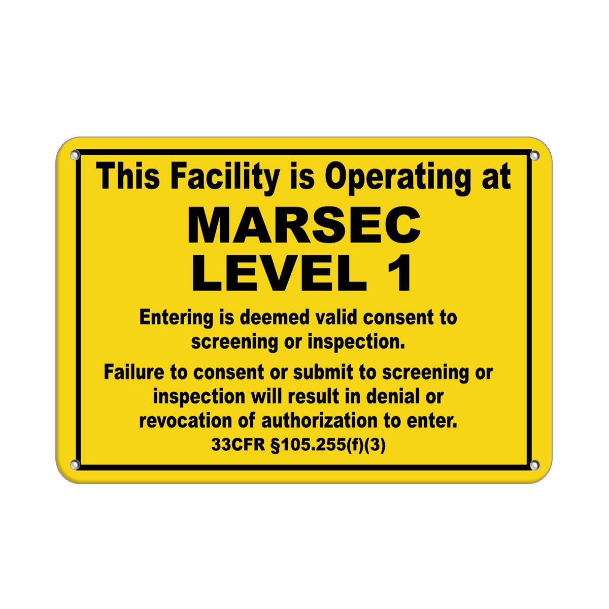 Aluminum Horizontal Metal Sign Multiple Sizes This Facility is ...