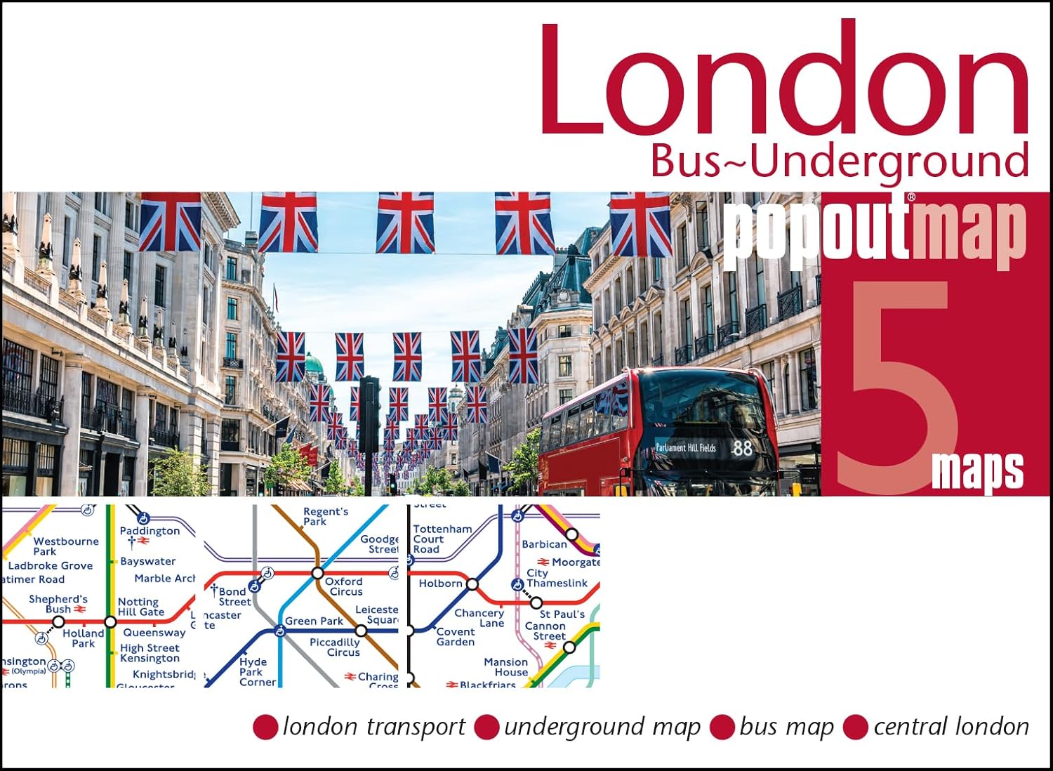 London Bus and Underground PopOut Map (PopOut Maps) - pocket size, pop ...