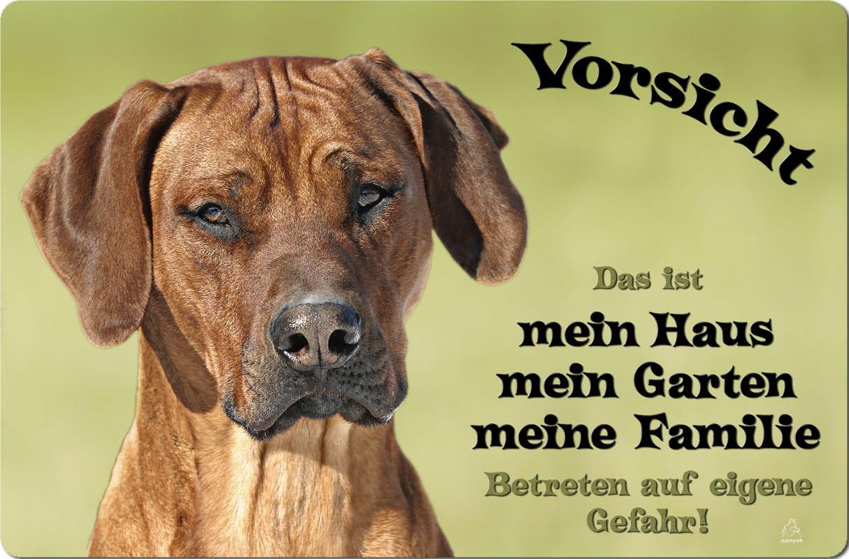 Nanyuk +++ Rhodesian Ridgeback - Metall Warnschild Schild Hundeschild ...