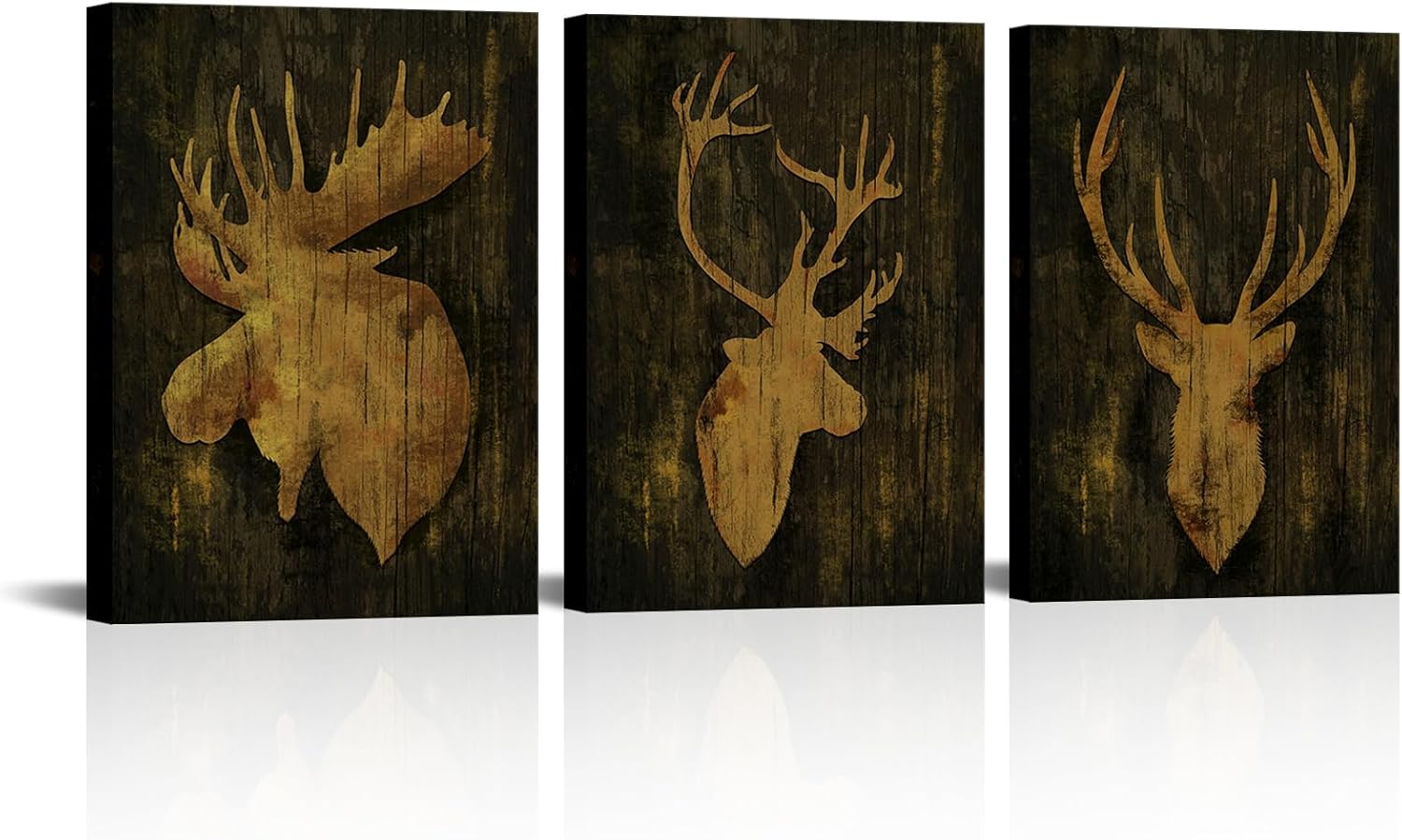 Amazon.com: Apicoture Woodland Cabin Wall Decor Elk Moonse Wall Art ...