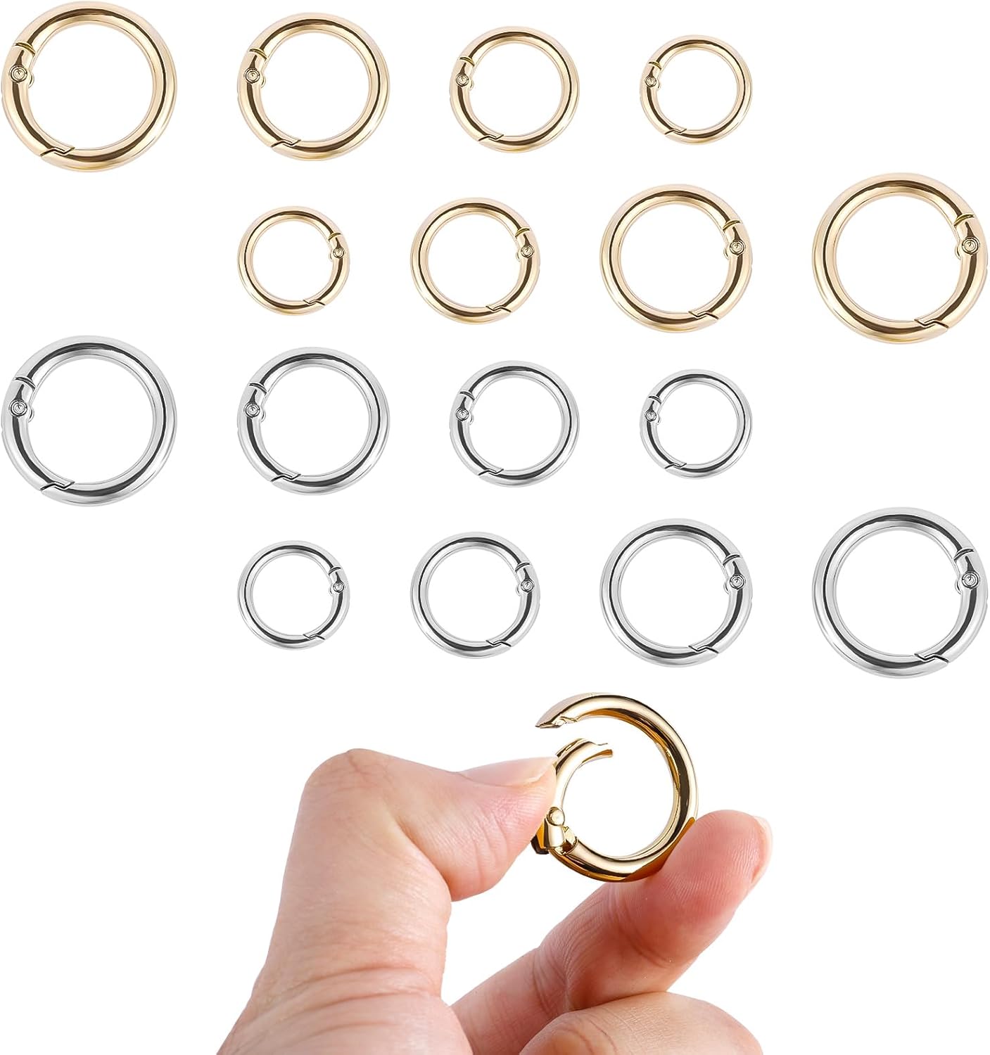 Amazon.com: 16pcs Trigger Spring o Ring, Round Mini Metal Snap Clip ...