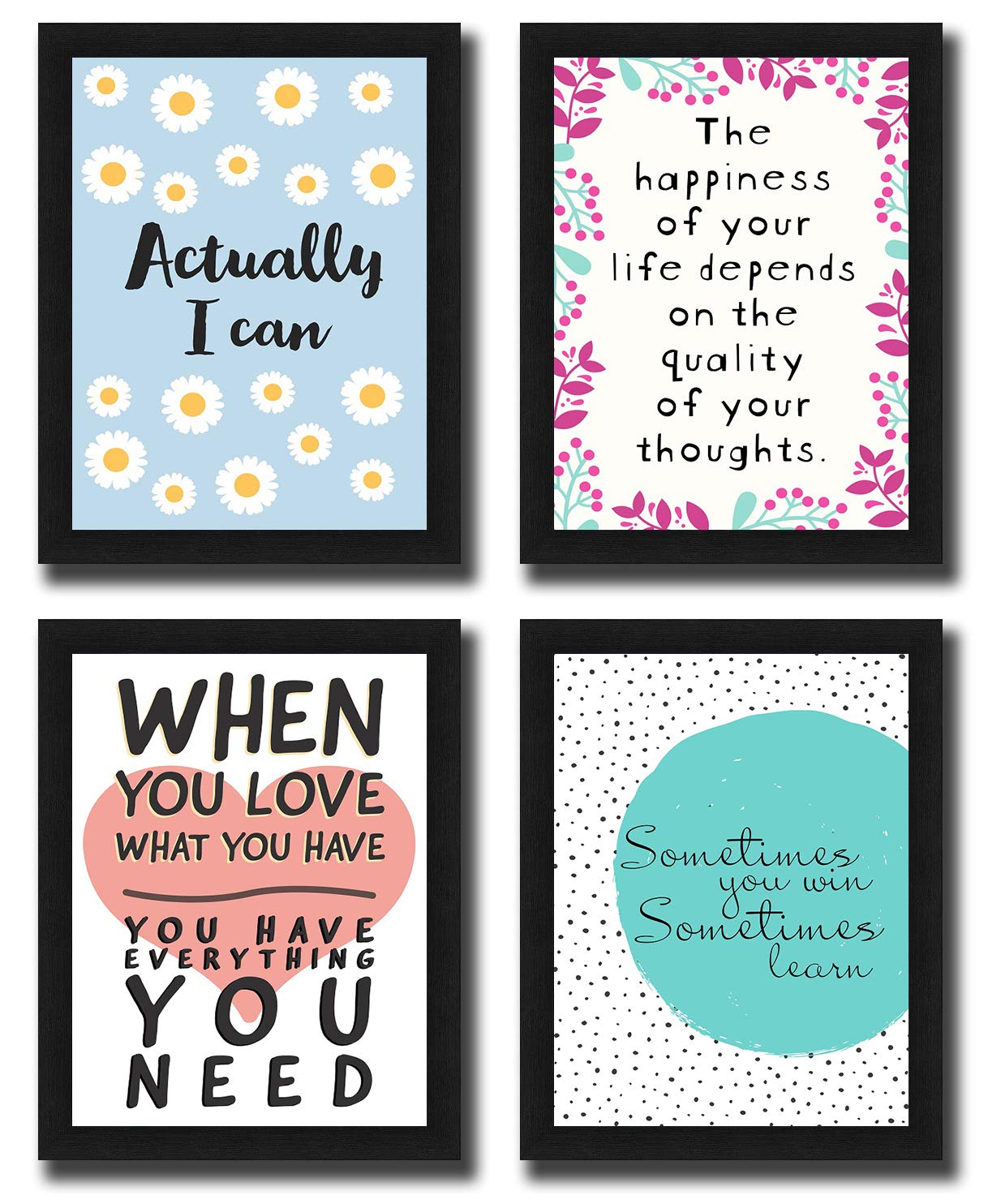 Interiocrafts Synthetic Wood Home Decor Motivational Posters with Frame ...