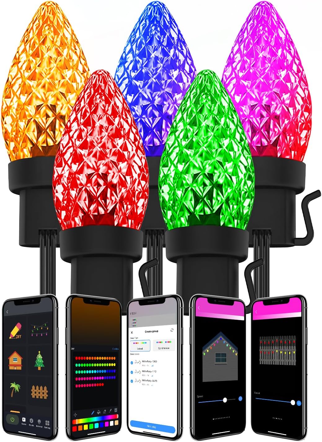 C9 LED White String Lights Outdoor 25Ft LED White Christmas Lights 25 ...