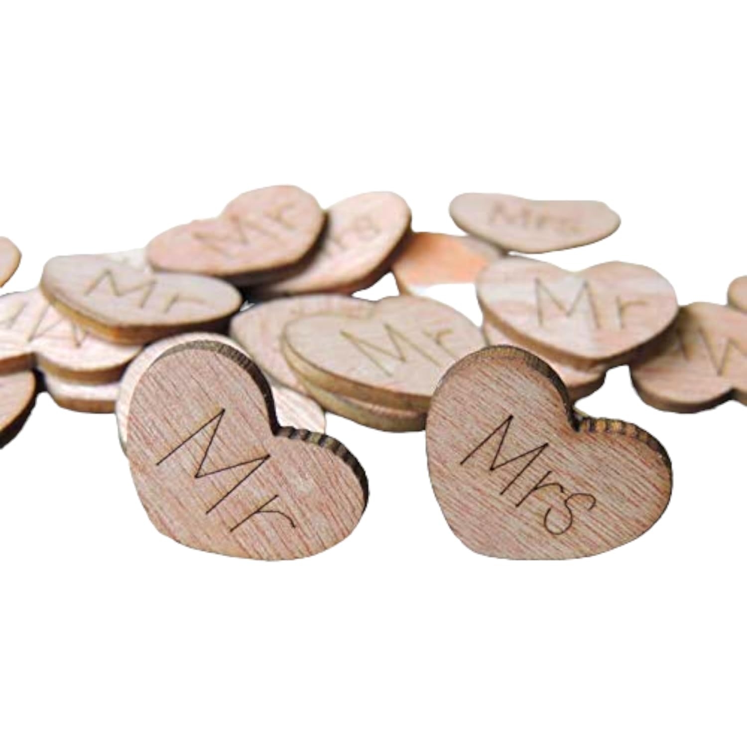 Amazon.com: 100 Pcs 1-Inch Laser Cut Wooden Hearts – (50 “Mr” & 50 “Mrs ...
