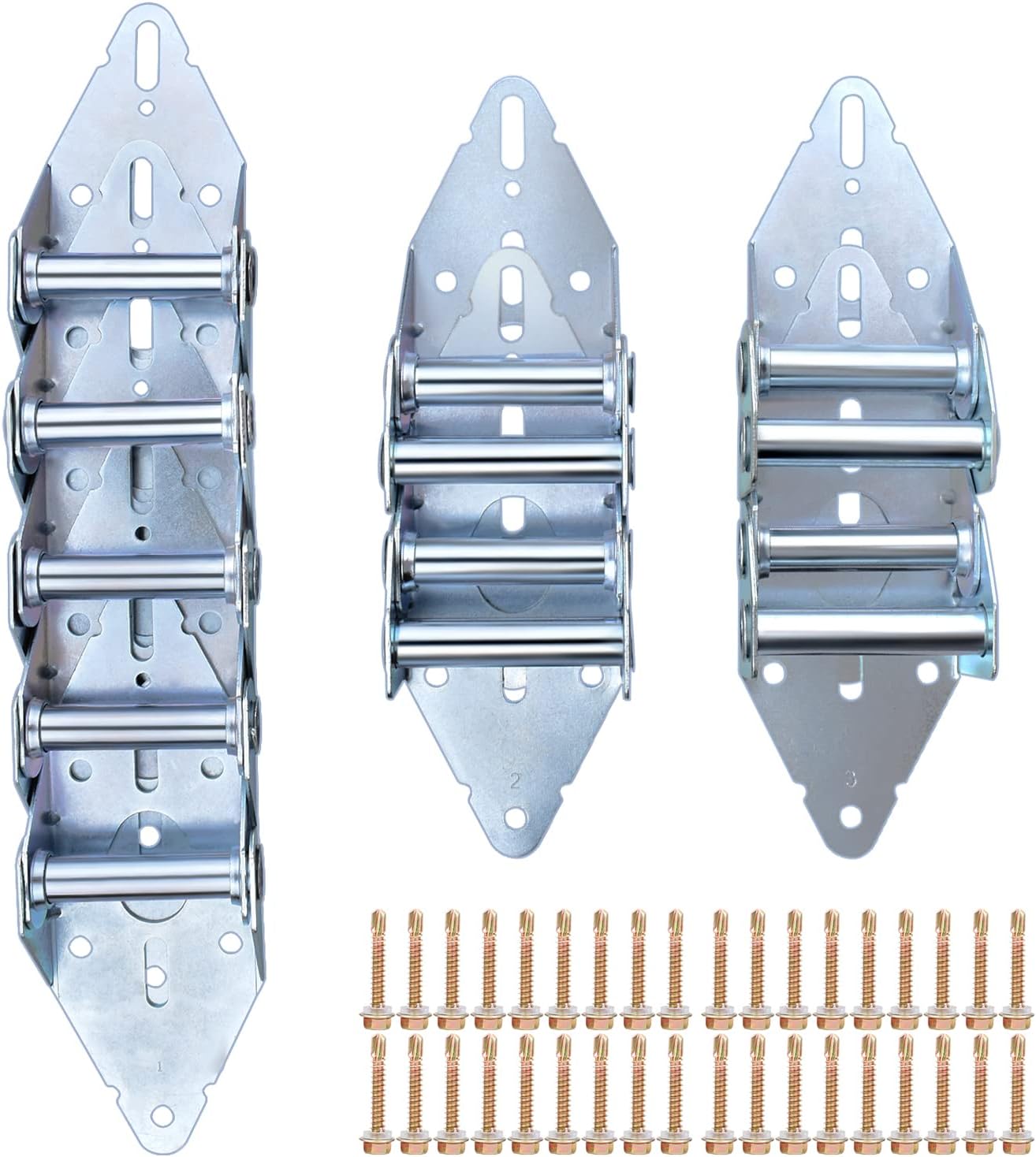 9PCS Galvanized Garage Door Hinges with Mounting Bolts, Heavy Duty #1#2 ...