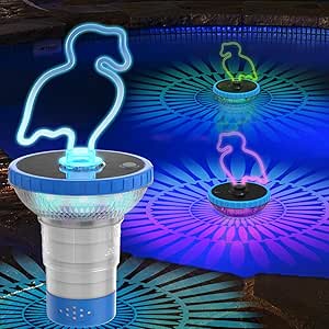 Amazon.com : 2 in 1 Solar Pool Chlorine Floater with Colorful Lights,3 ...