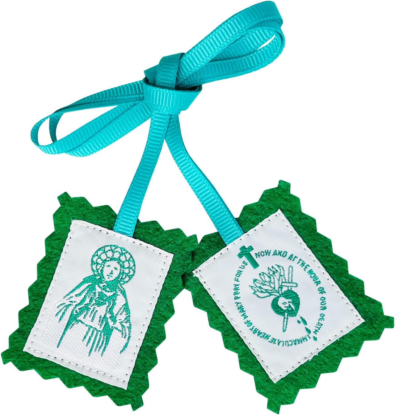 Amazon.com: Scapulars Catholic, Green Scapular Of Immaculate Heart of ...