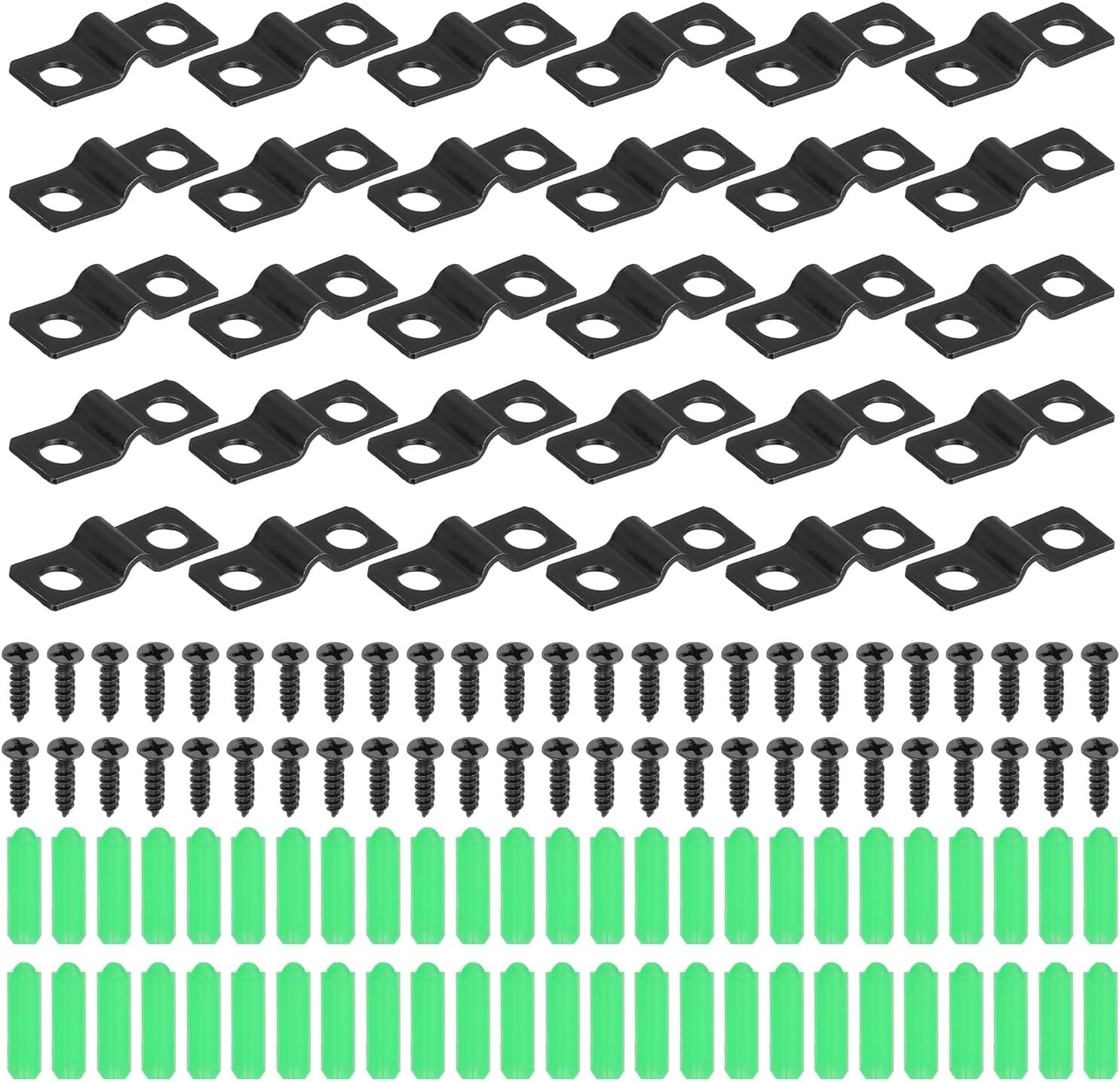 uxcell 30Pcs 3mm(1/8") Two Hole Pipe Strap, Rigid U Brackets Conduit ...