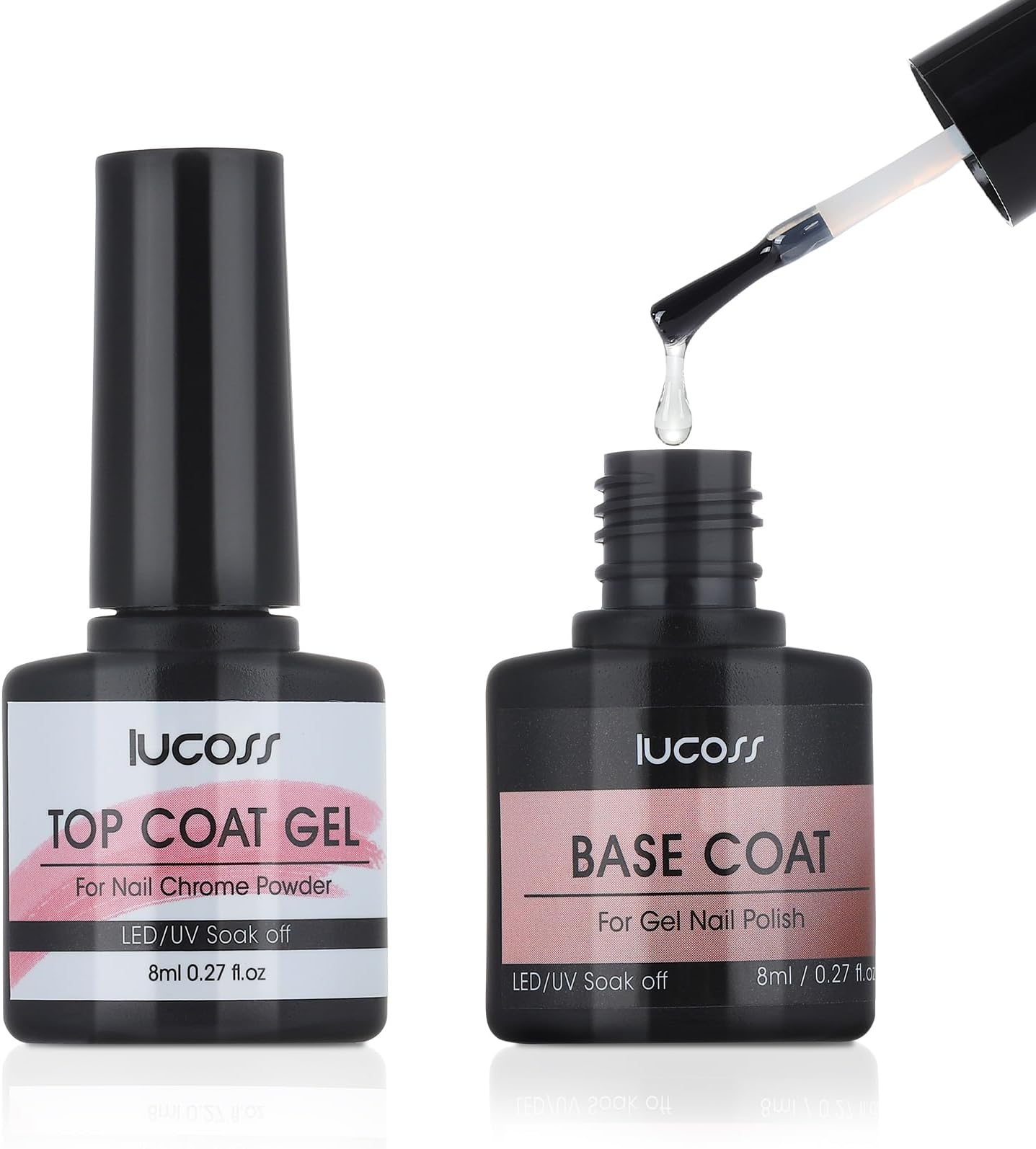 Amazon.com : yehapp Base Coat & Top Coat for Nail Chrome Powder, No ...