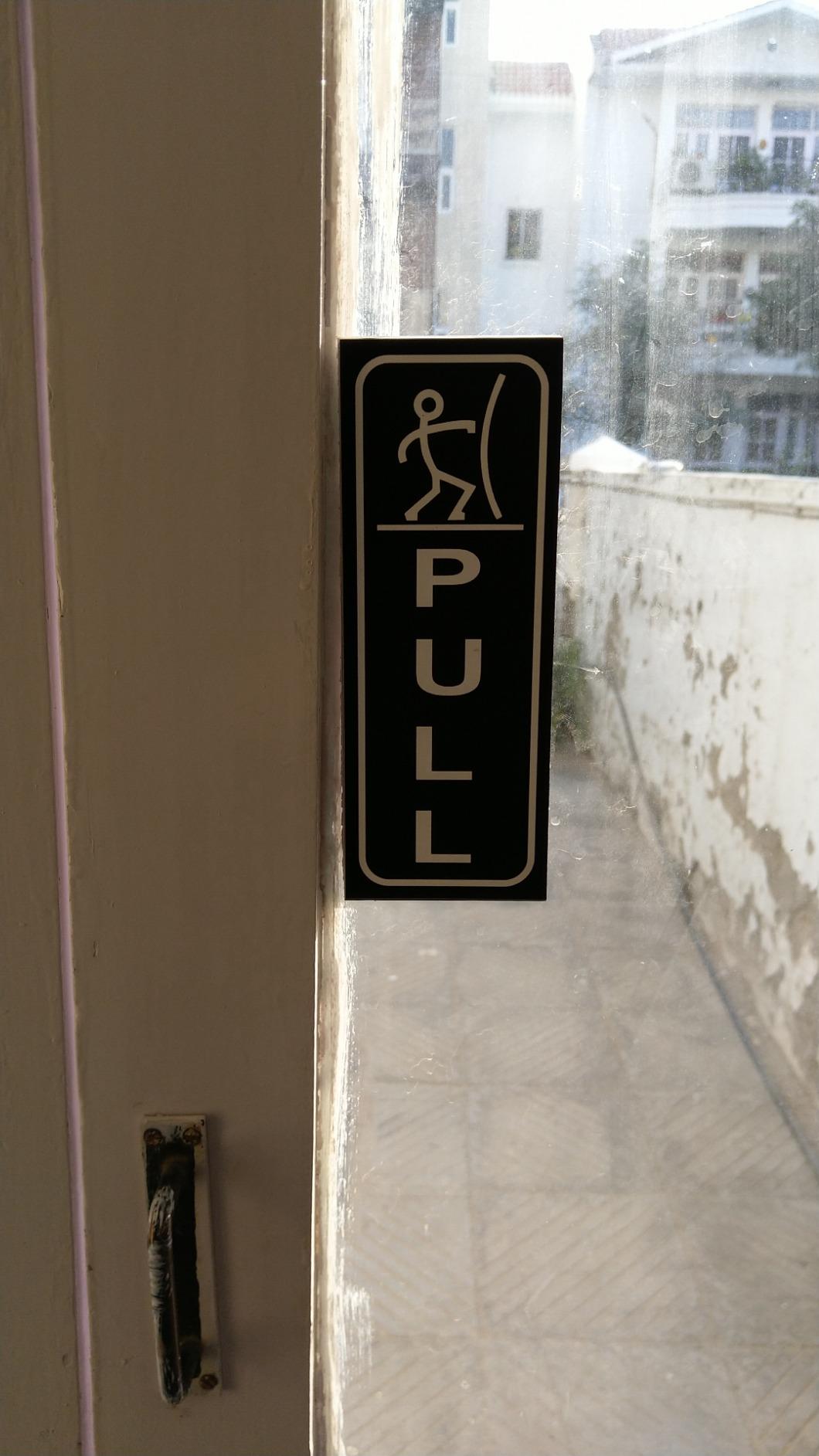 999Store office supplies sunboard push pull sticker signage Pull and ...