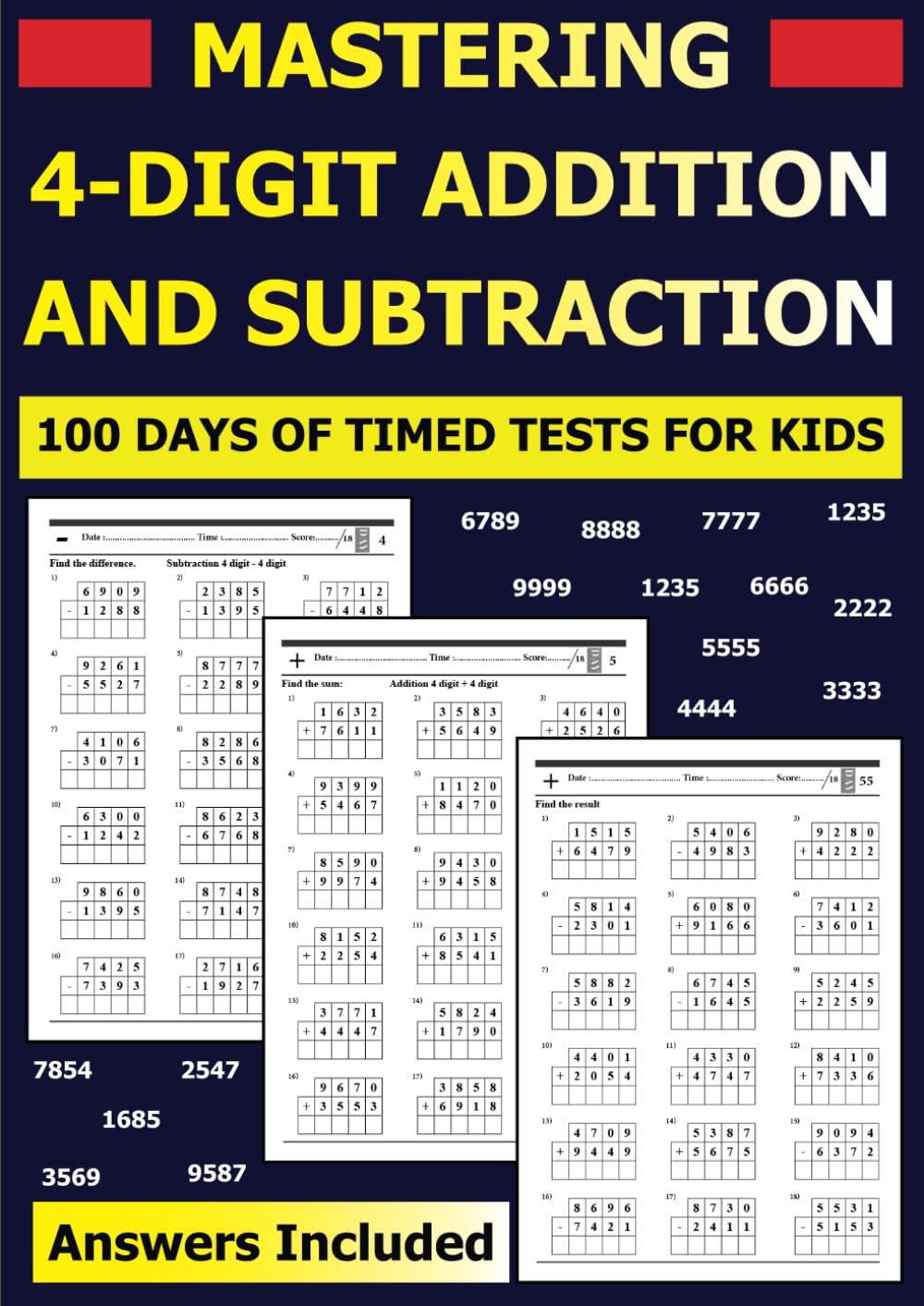 Mastering 4-Digit Addition and Subtraction:100 Days of Timed Tests for ...