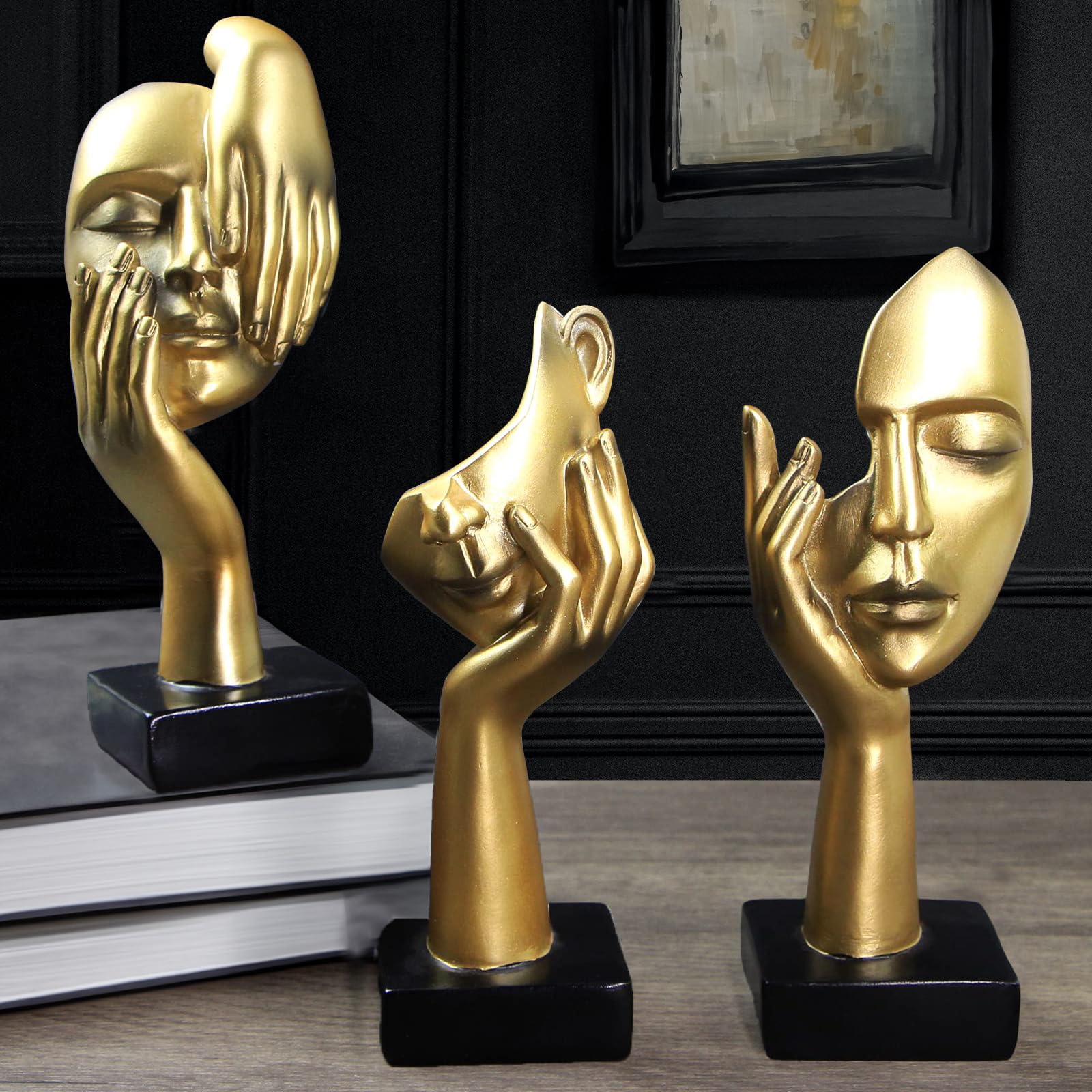 Snapklik.com : Golden Thinker Sculpture Decor,Indoor Ornament Statues ...