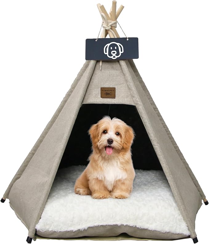 Vinnypet Pets Teepee Dog/Cat Bed Tents Luxery Kennels Play House With ...