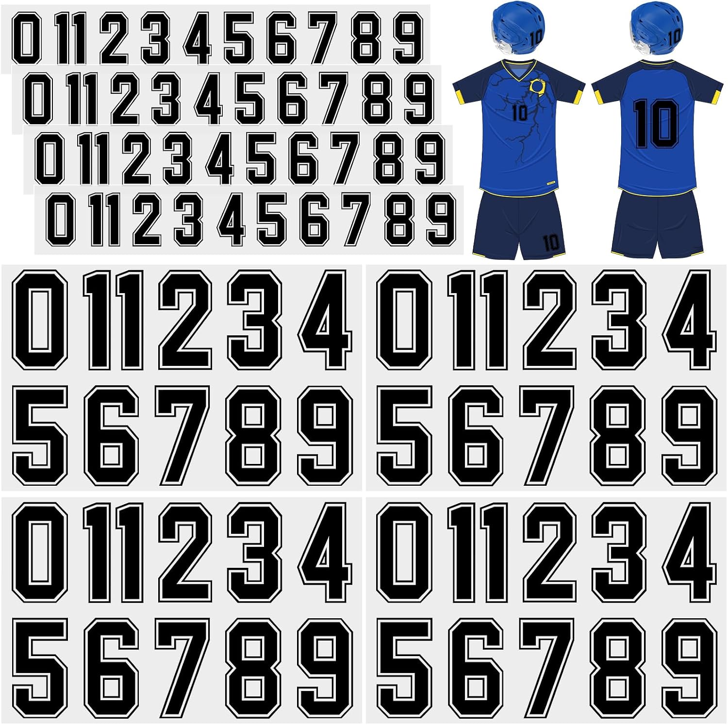 Amazon.com: Glenmal 88 Sheets 968 Pcs Iron on Numbers for Jersey T ...