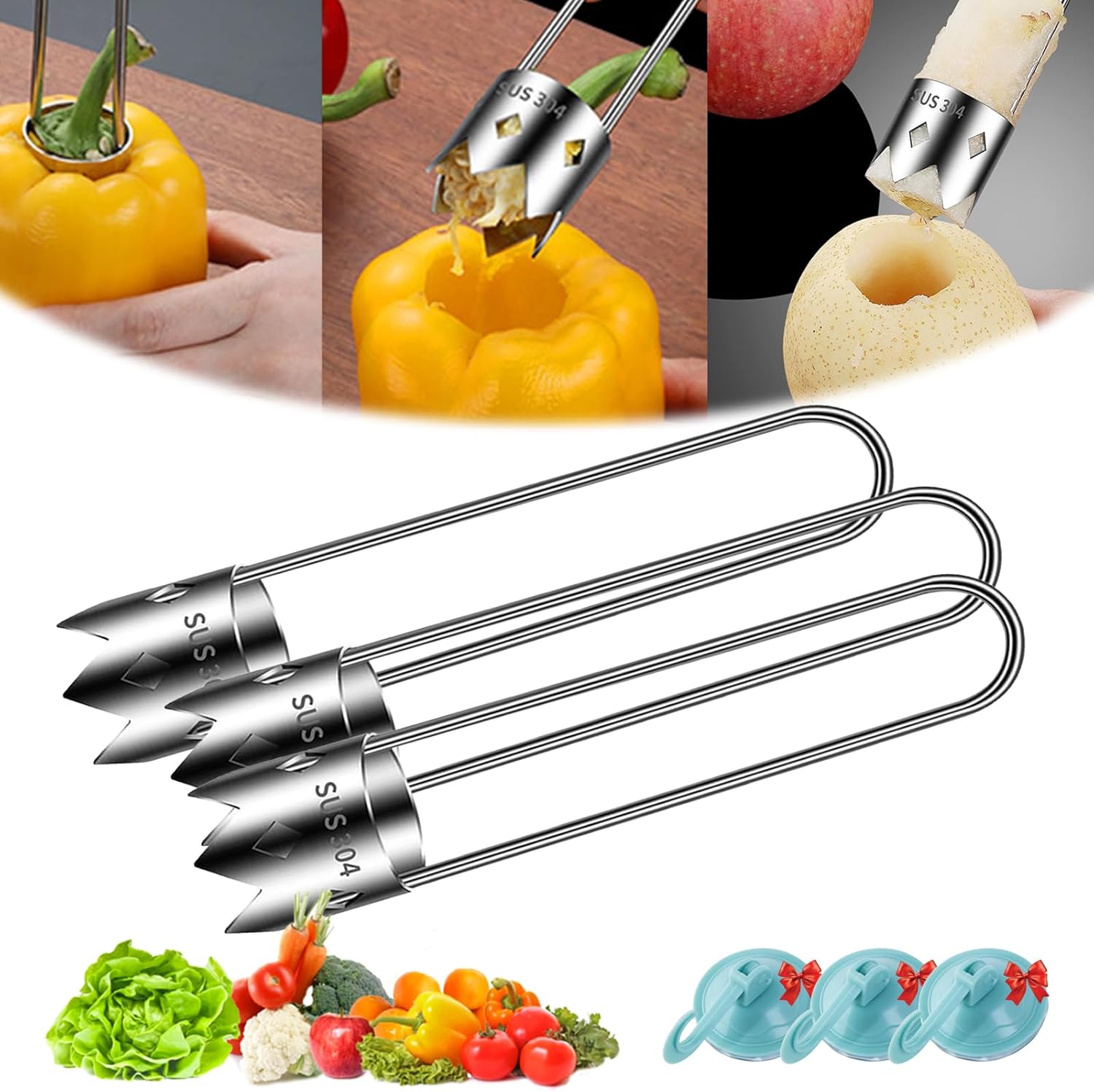 Amazon.com: Universal Stainless Steel Fruit Core Remover, Stainless ...