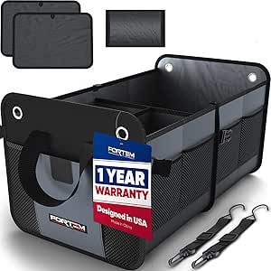 FORTEM Car Boot Tidy for Storage, Collapsible Multi Compartment Car ...