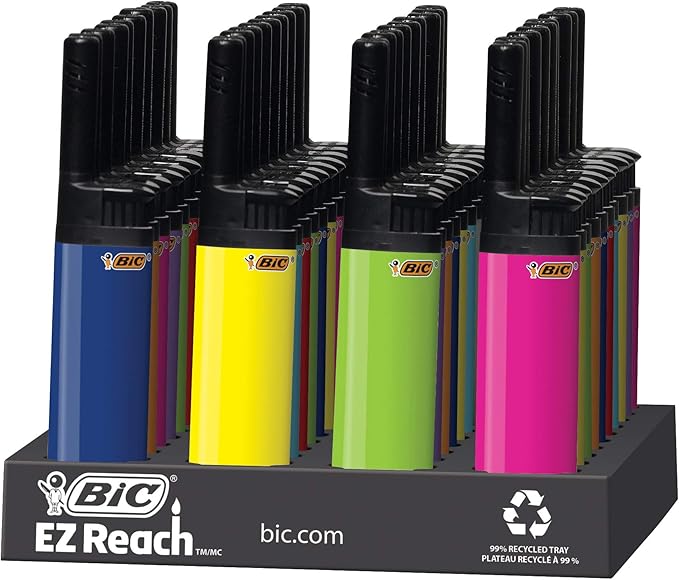 Amazon.com: BIC EZ Reach Lighter, Assorted Colors, 40-Count Tray ...
