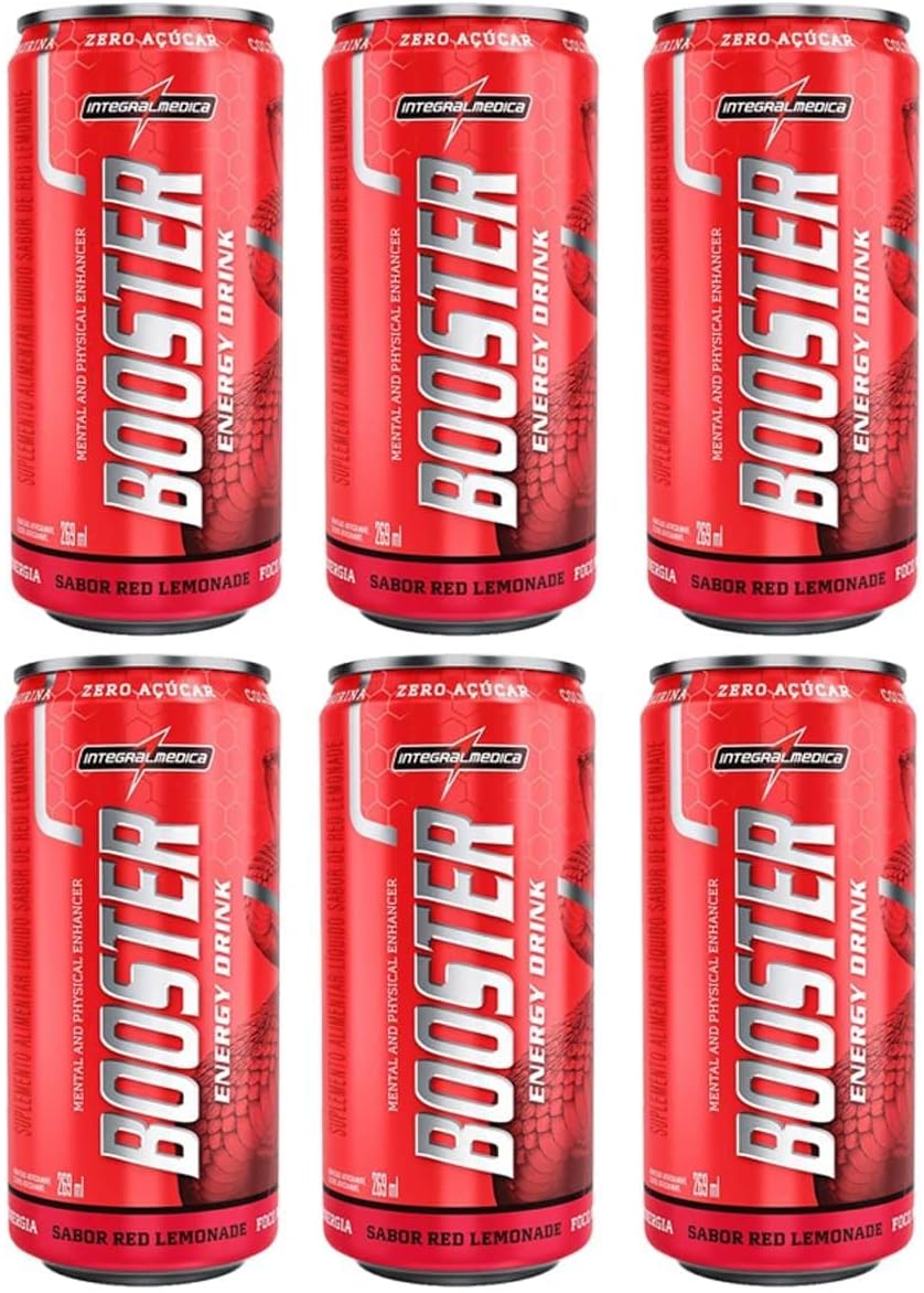 Integralmédica Booster Energy Drink - 6 Unidade 269Ml Red Lemonade ...