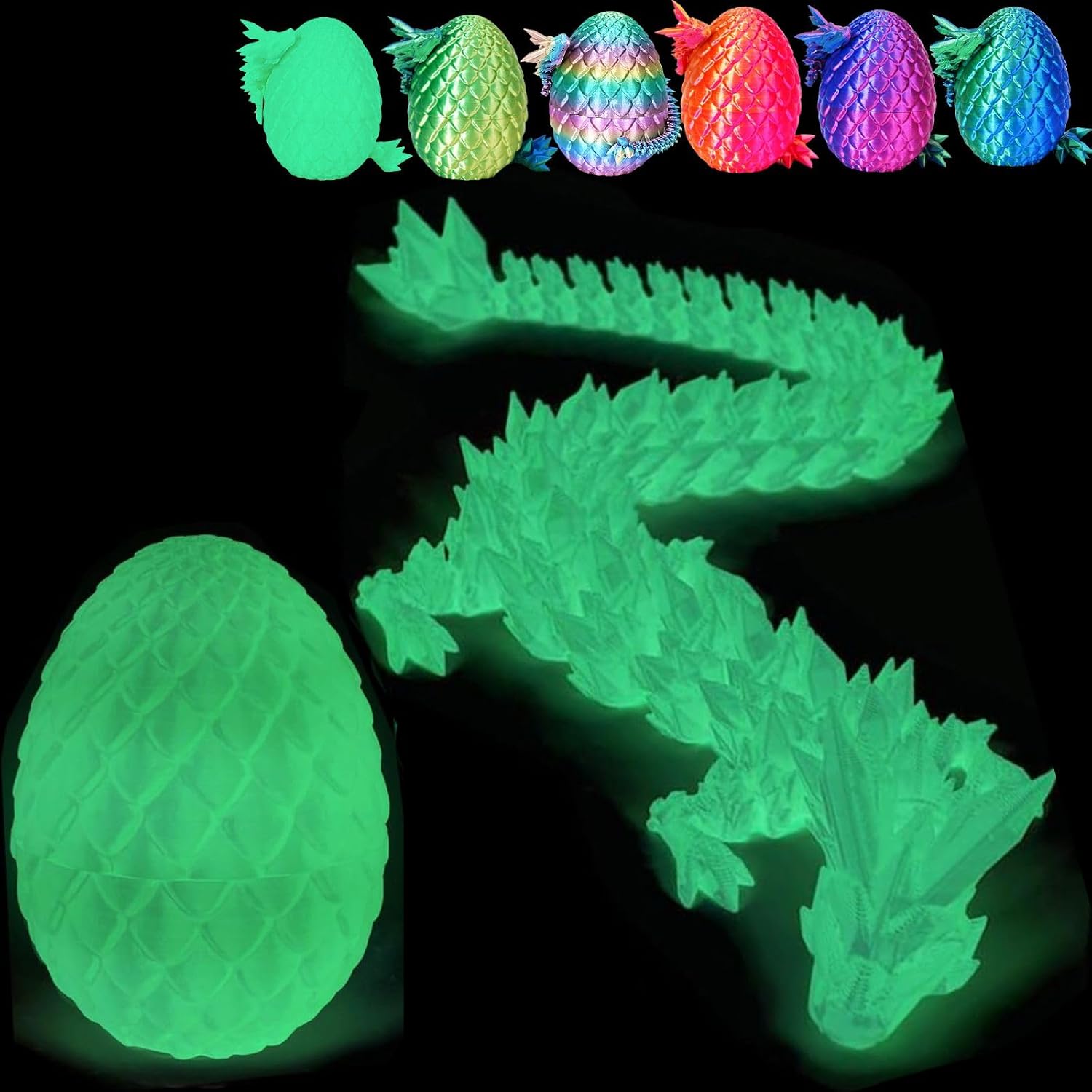 Amazon.com: 3D Printed Dragon Egg, Cool 3D Printer Articulated Crystal ...
