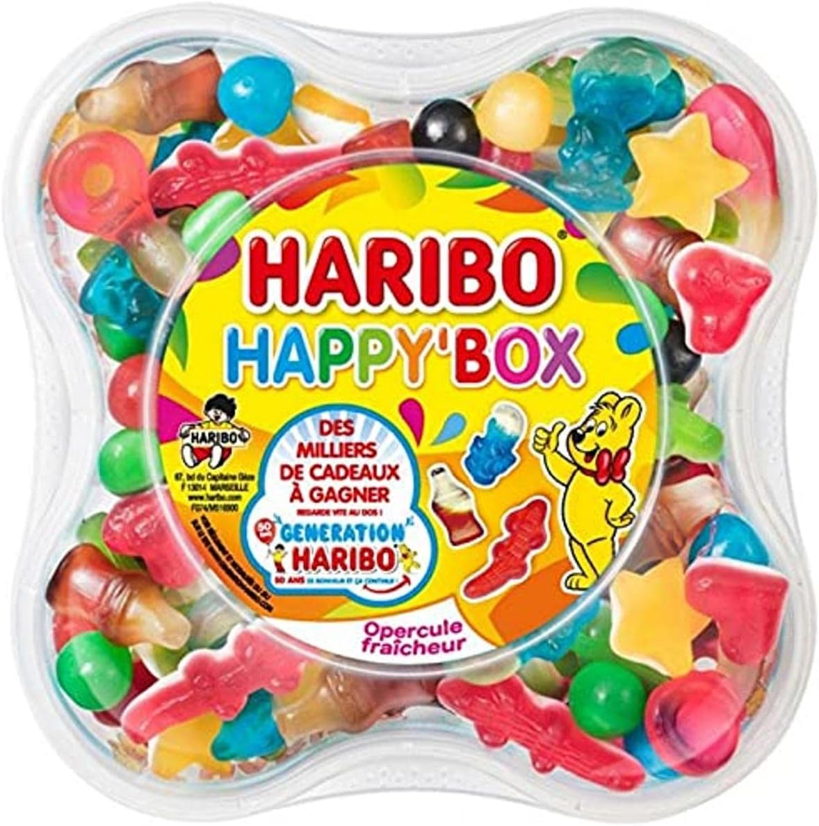 Amazon.com : Haribo Happy Box Candy Tub from FRANCE 600 grams : Grocery ...