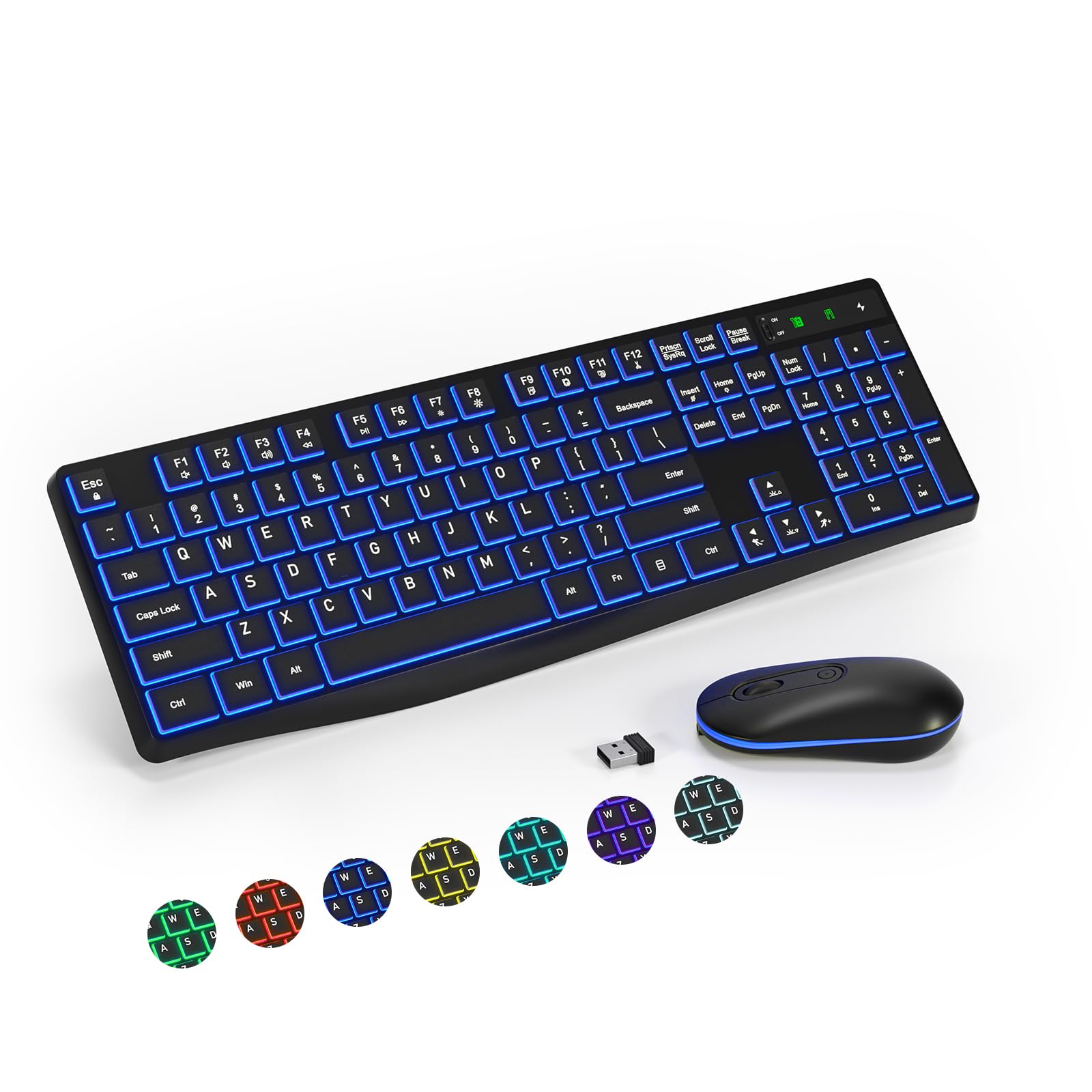 Amazon.com: Wireless Keyboard and Mouse Combo, Lovaky 2.4G Full-Sized ...