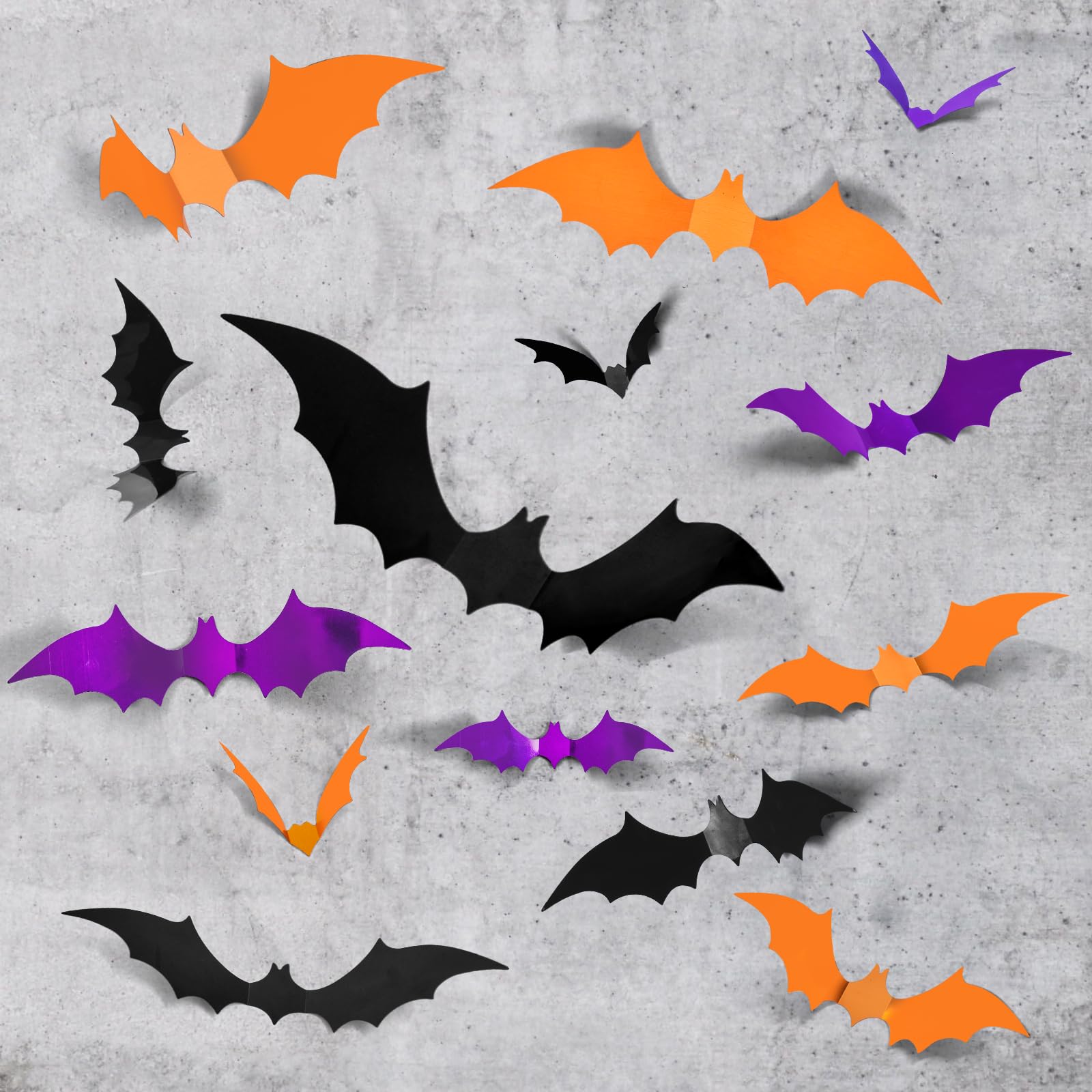 Amazon.com: LOLStar 72PCS Halloween Bats Decoration, 4 Different Sizes ...