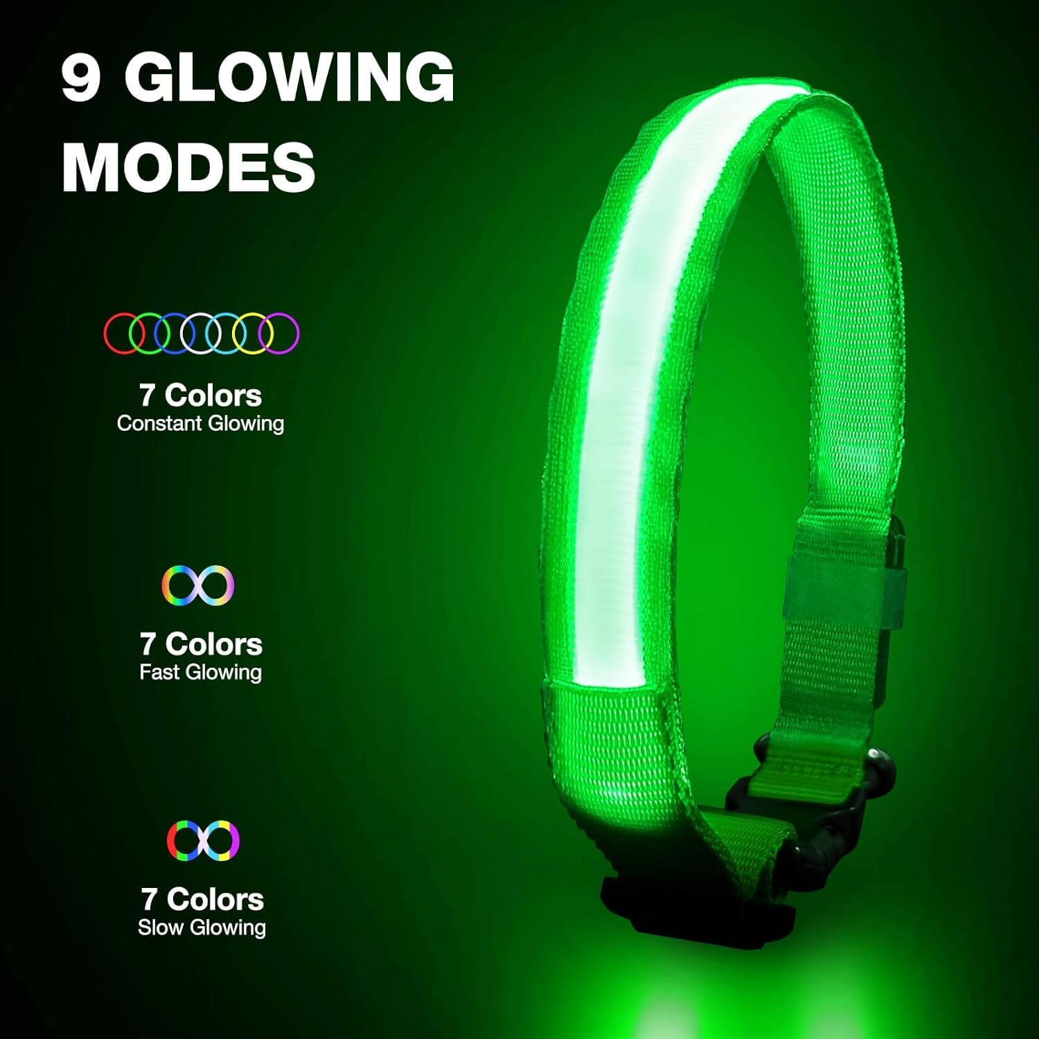 Snapklik.com : Pceotllar Light Up Collar - Rechargeable Led Dog Collar