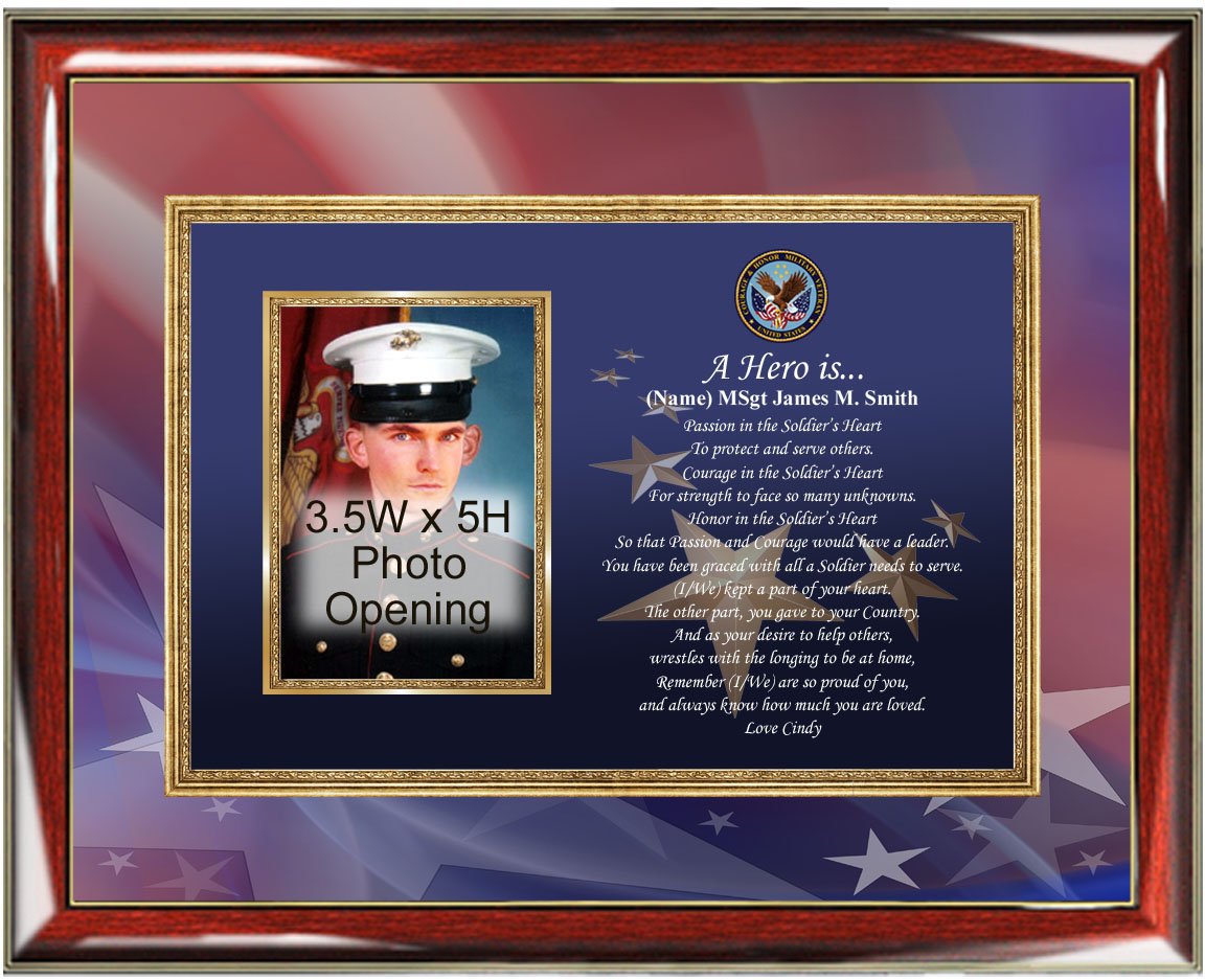 Military Photo Frame Personalized Veteran Poetry Photo Plaque Service ...