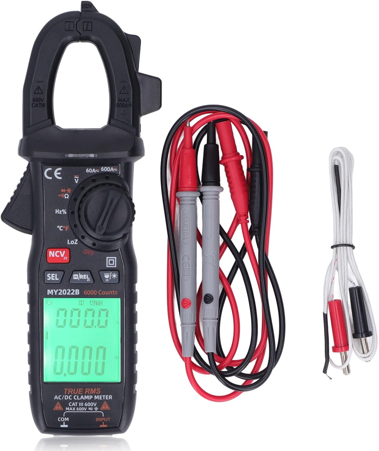 Pinza amperimétrica, pinza amperimétrica Pantalla digital Multímetro Amperímetro Voltímetro ...