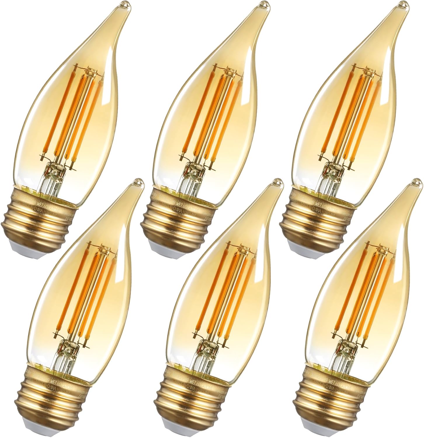 TORCHSTAR E26 LED Candelabra Bulbs, C35 Dimmable LED Chandelier Light ...