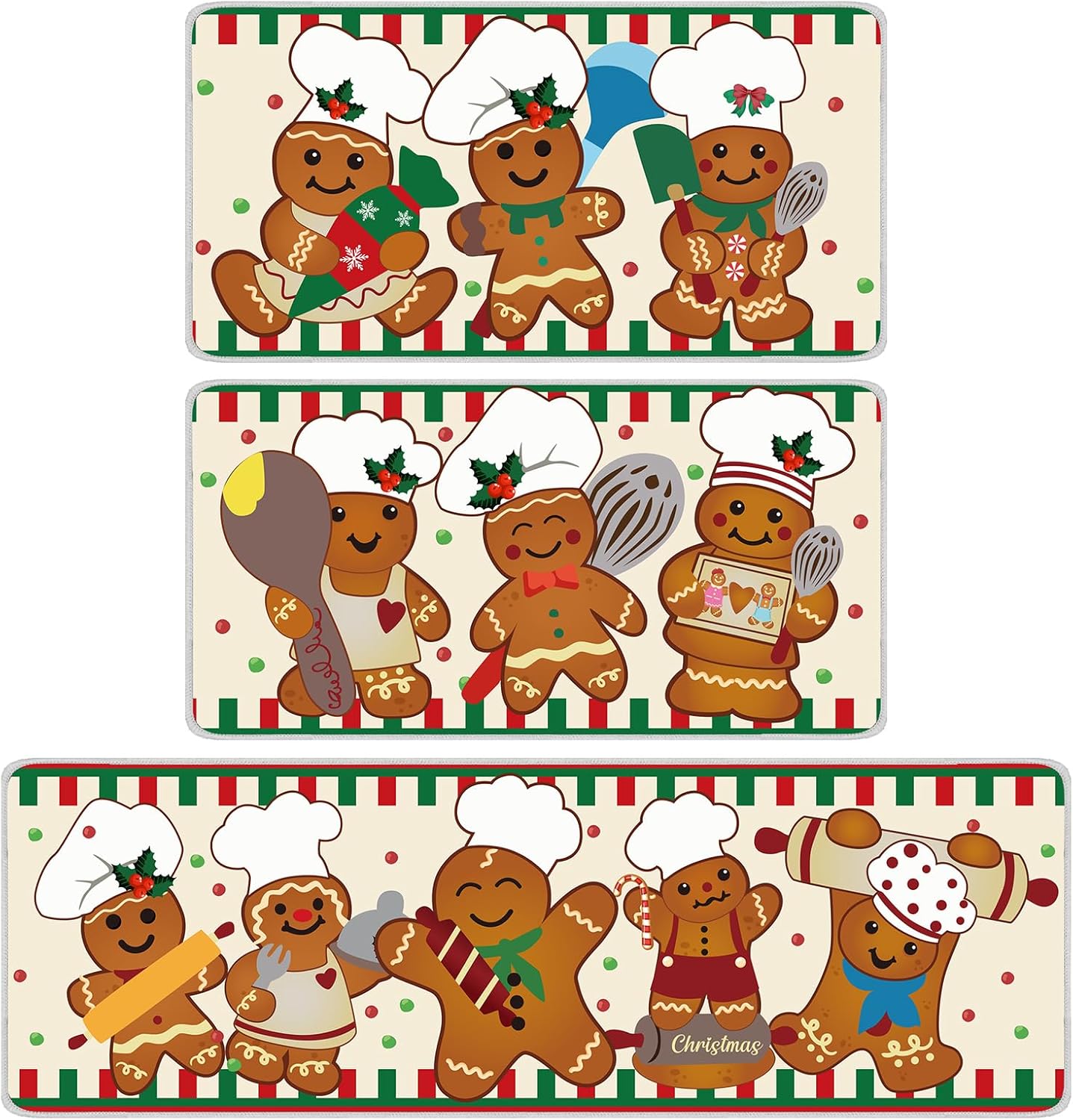 Amazon.com: Dunzy 3 Pcs Christmas Cooking Gingerbread Winter Kitchen ...
