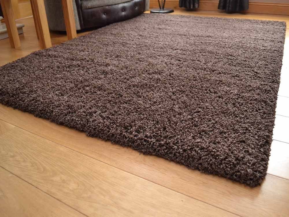 Buy SrS Rugs® Chocolate Brown Shaggy Rug with 50mm Deep Soft Pile for ...