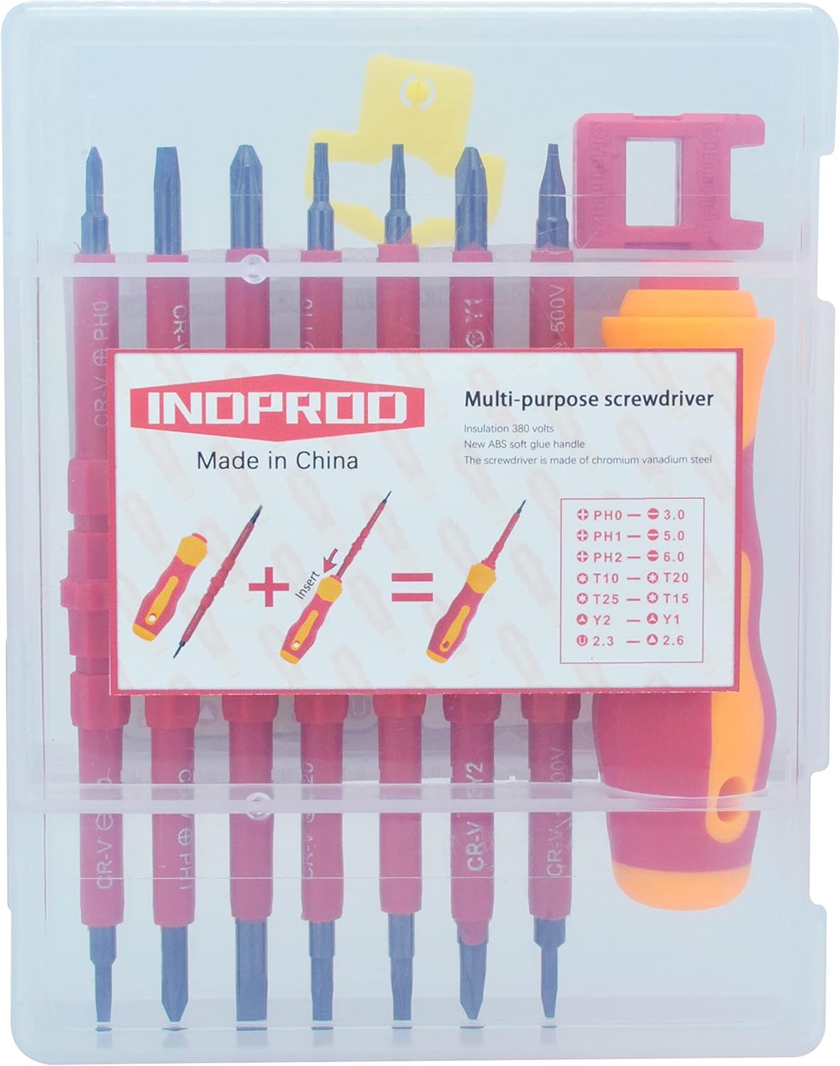 Amazon.com: INDPROD Insulated Screwdriver,14-in-1 Double-ended ...