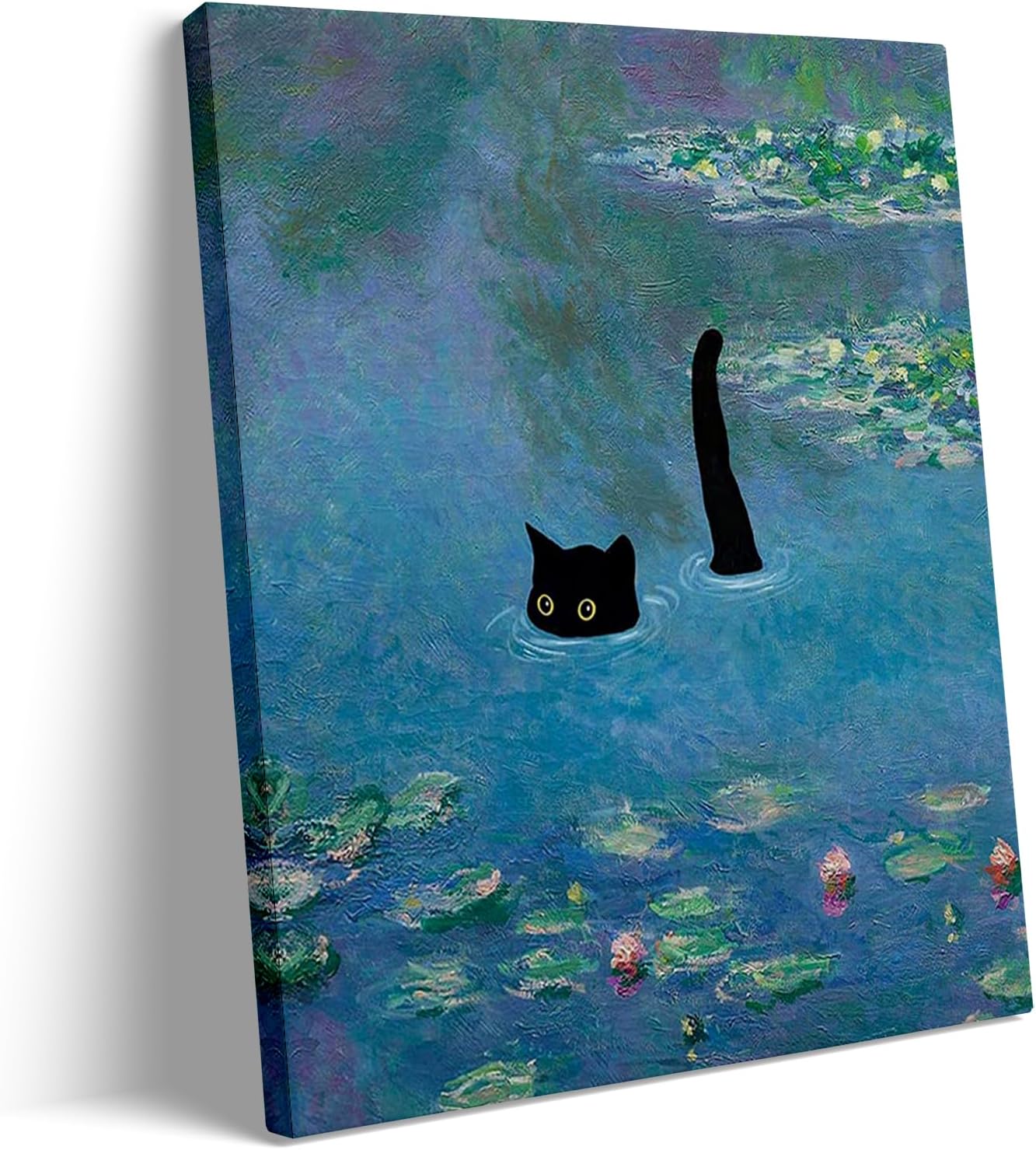 Amazon.com: Black Cat Poster - Funny Cat Canvas Print, Colorful ...