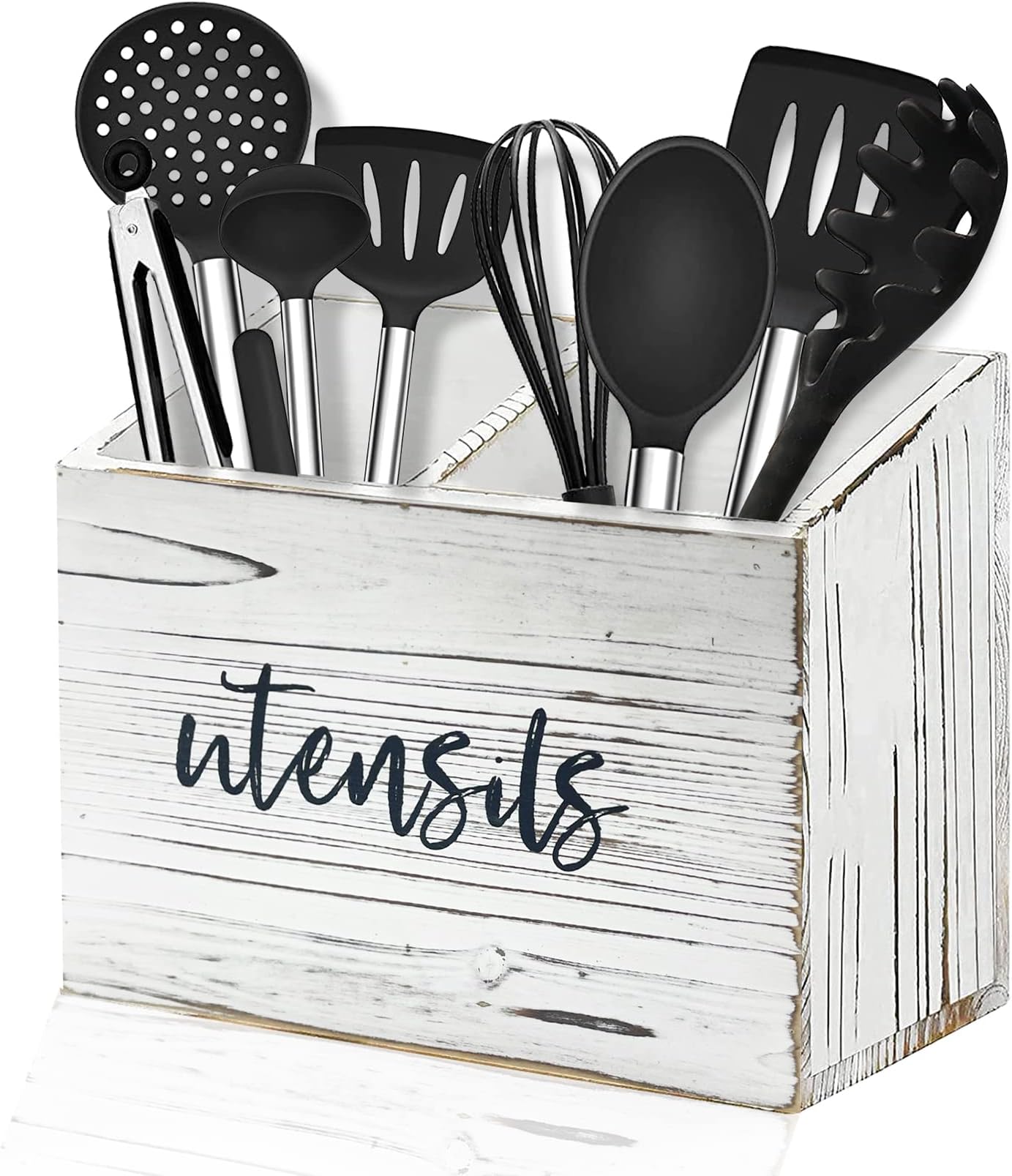 Amazon.com: Uituka Utensil Holder Organizer Countertop for Kitchen Wood ...