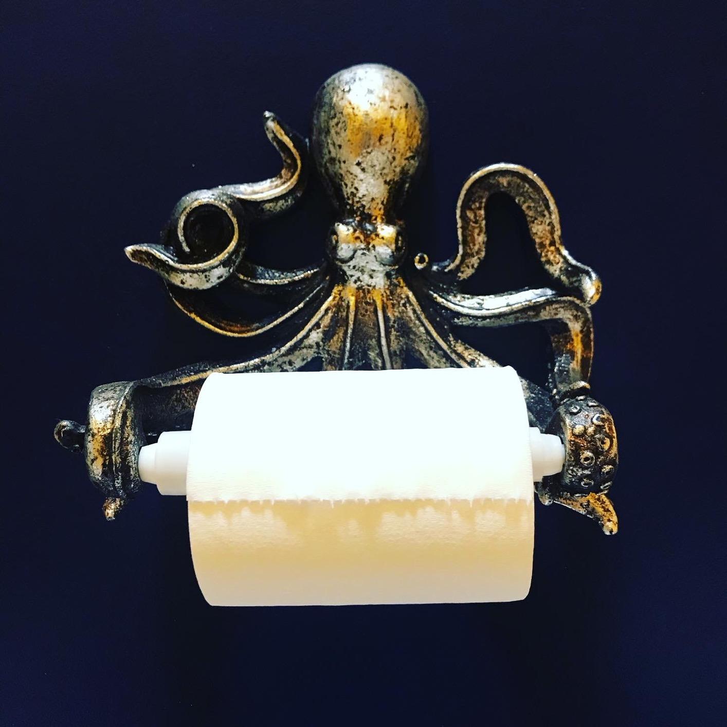 Decorative Swimming Octopus Toilet Paper Holder - Bathroom Decor ...