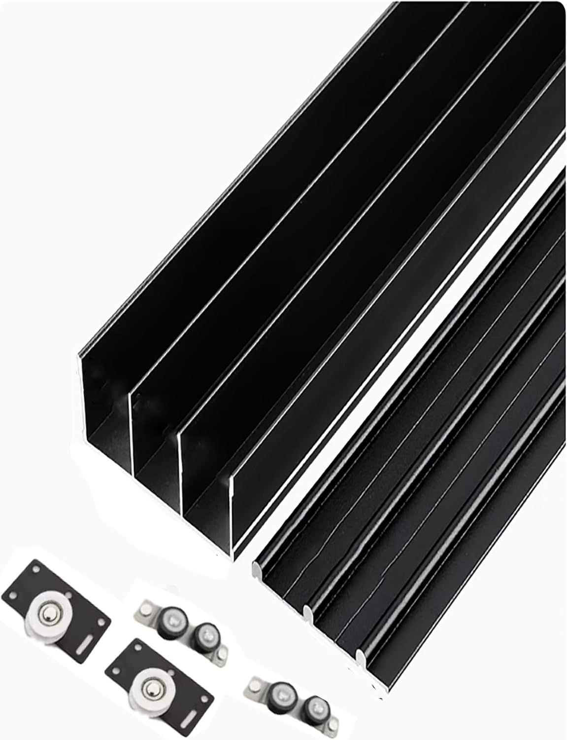 Amazon.com: Sliding Door Track Kit for Closet, 3 Track No Groove ...