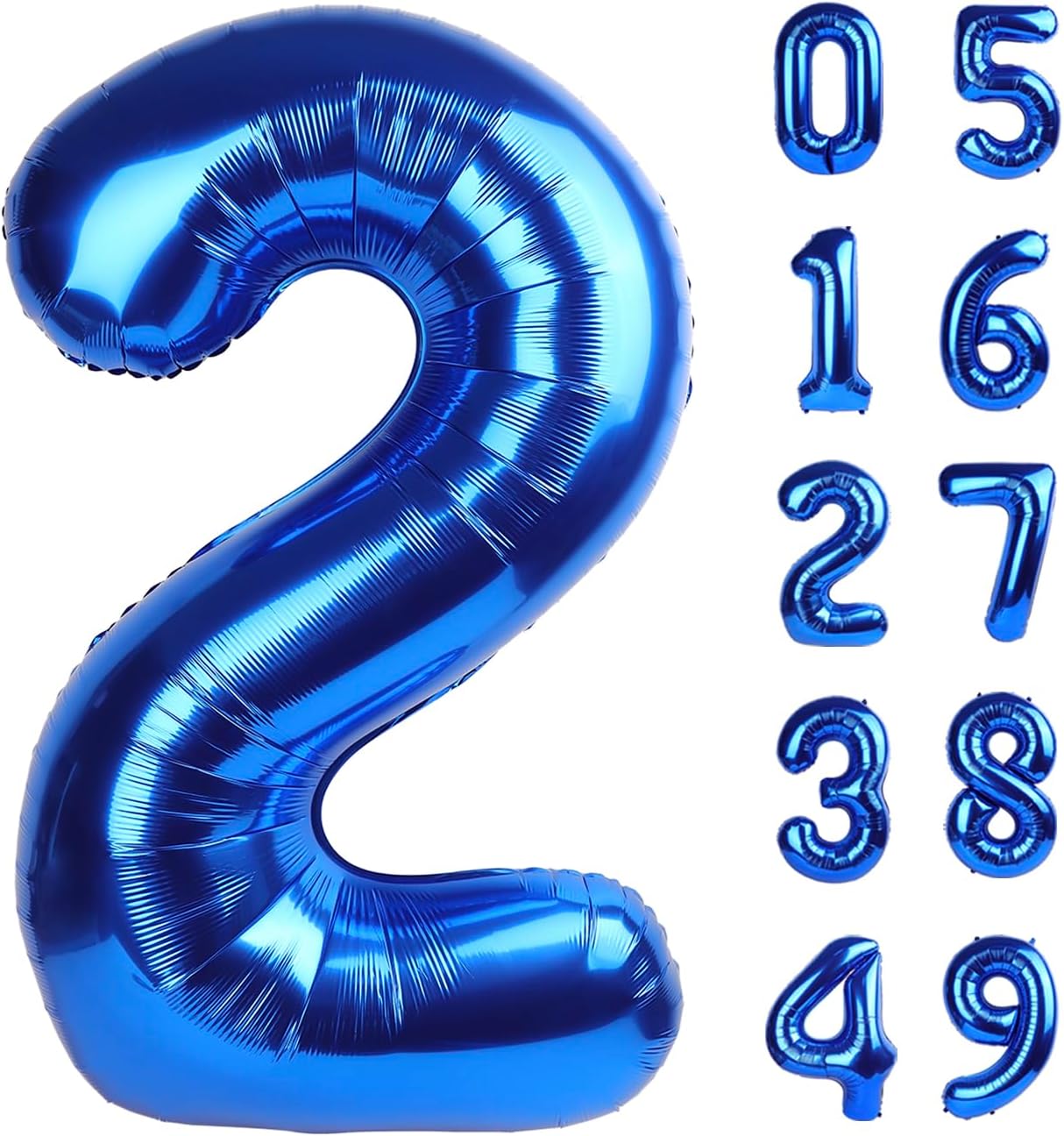Amazon.com: Giant Navy Blue 2 Balloon Number 40 Inch, Two Number ...