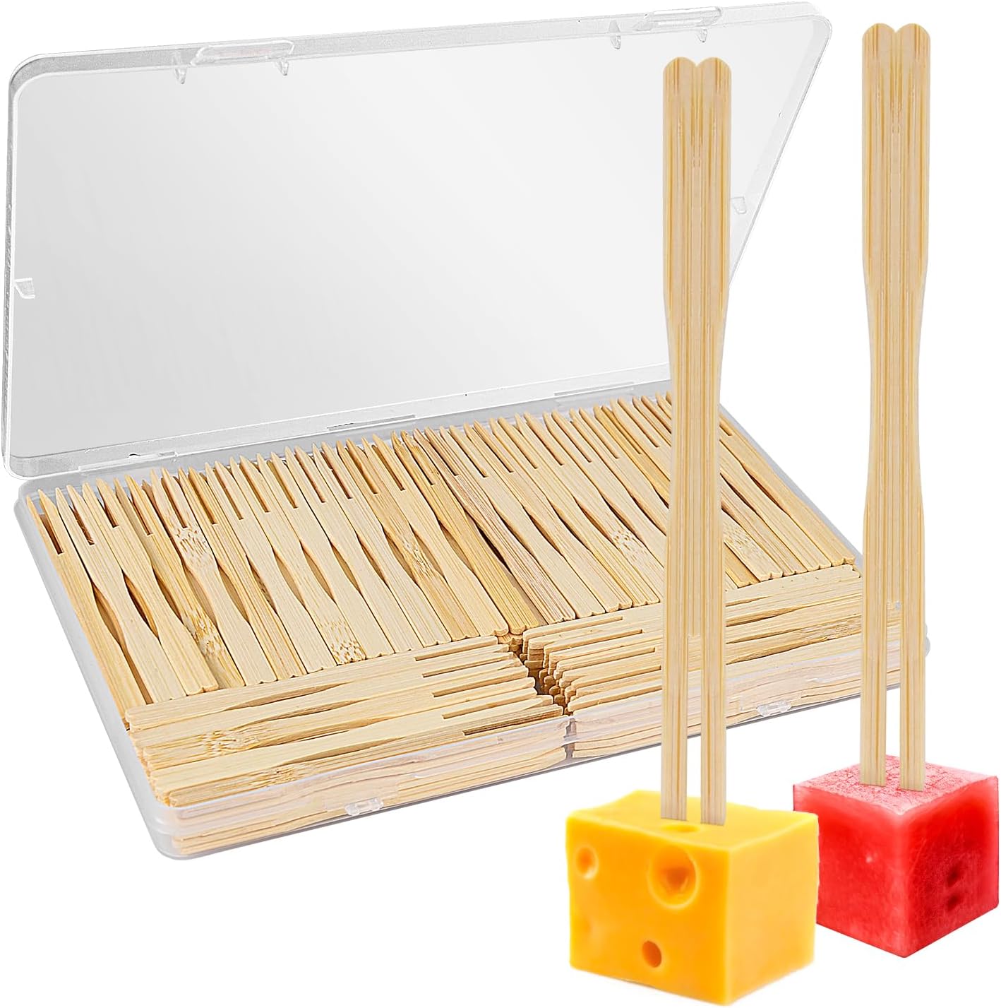 Amazon.com: 200 Bamboo Appetizer Forks, 3.5" Disposable Bamboo Fork for ...