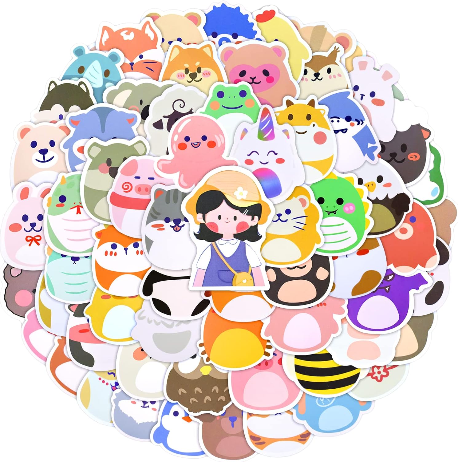 100 Pcs Squishy Toys Stickers, Squishies Vinyl Decals Colorful VSCO ...