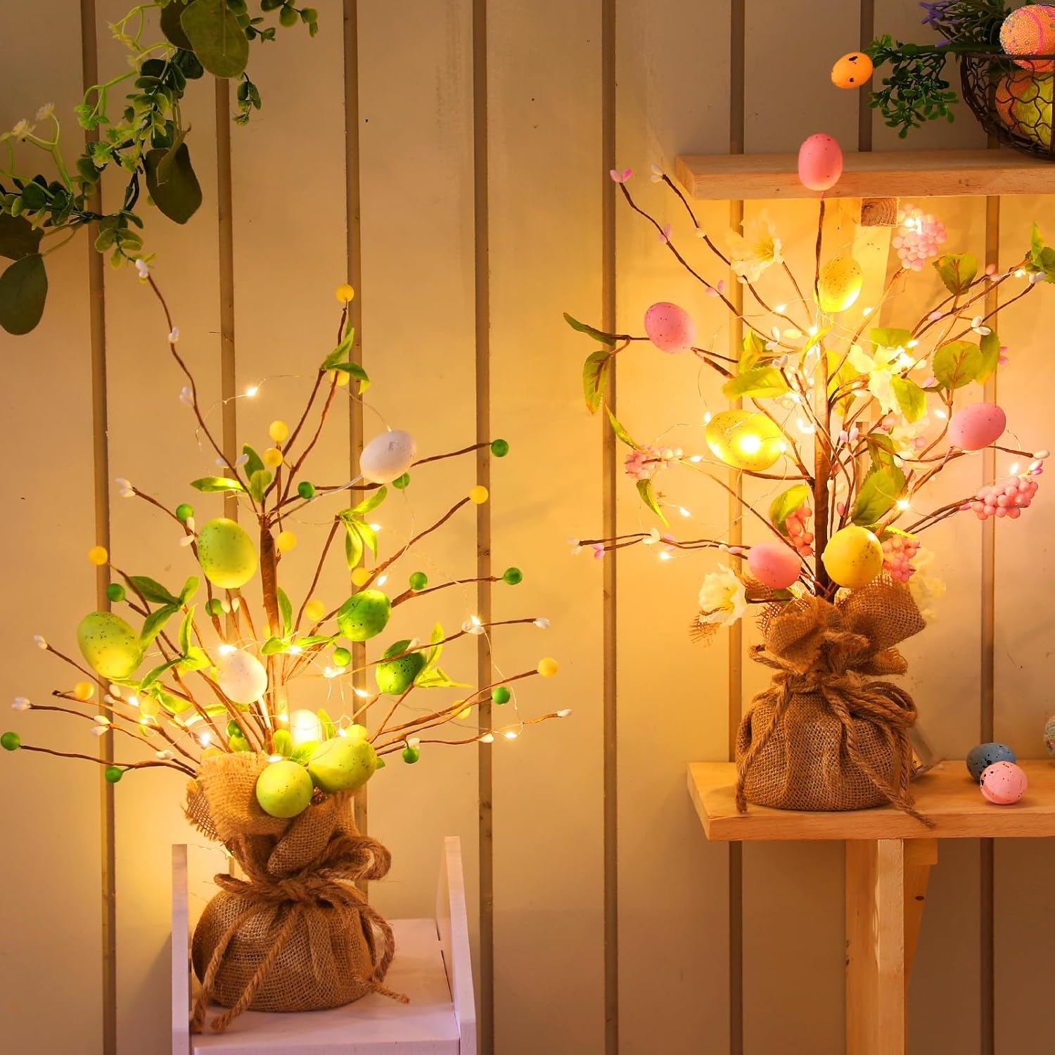 Amazon.com: Ganeen 2 Pcs Easter Decorations 18 Inch Lighted Easter Egg ...