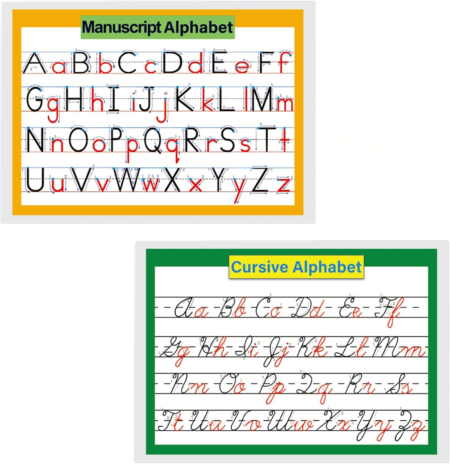 Amazon.com: LUGMAZU 2 Pcs/set 26 Alphabet Cursive Training & Manuscript ...
