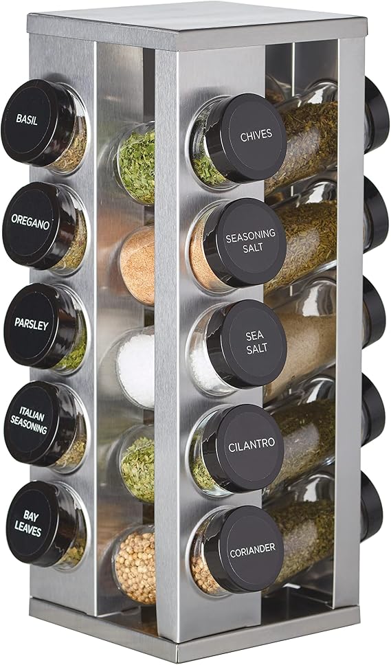 Amazon.com: Kamenstein 20 Jar Heritage Revolving Countertop Spice Rack ...