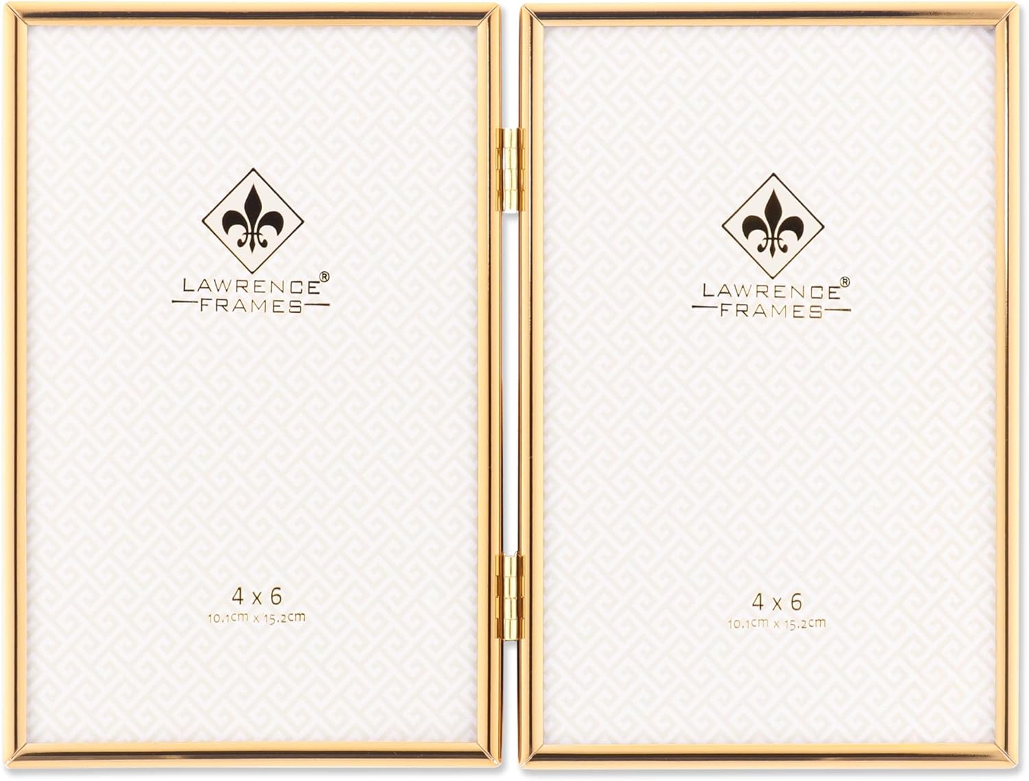 Lawrence Frames Hinged Simply Gold Metal Picture Frame, 4x6 Double ...